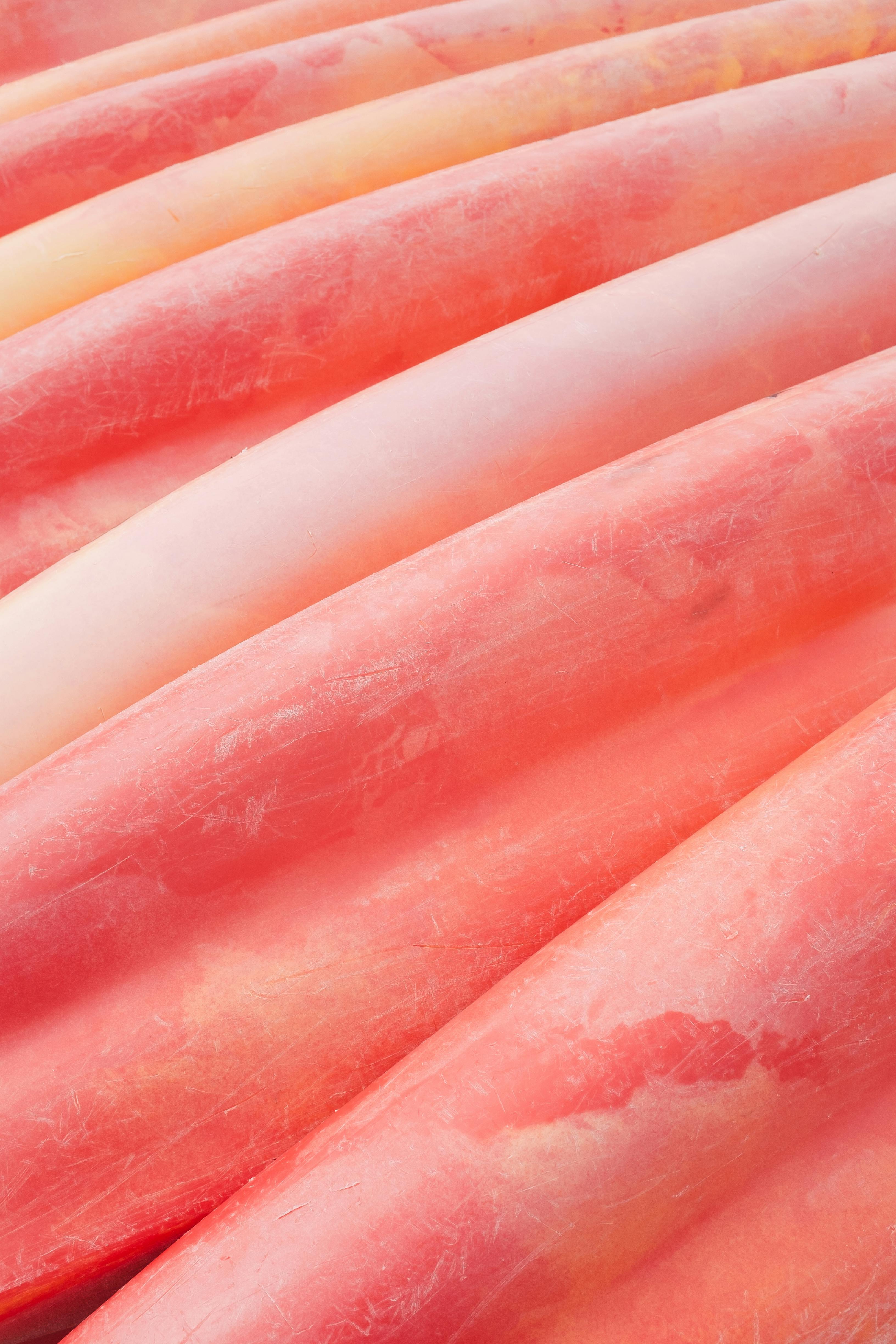 Row of Scuffed Plastic Kayaks · Free Stock Photo