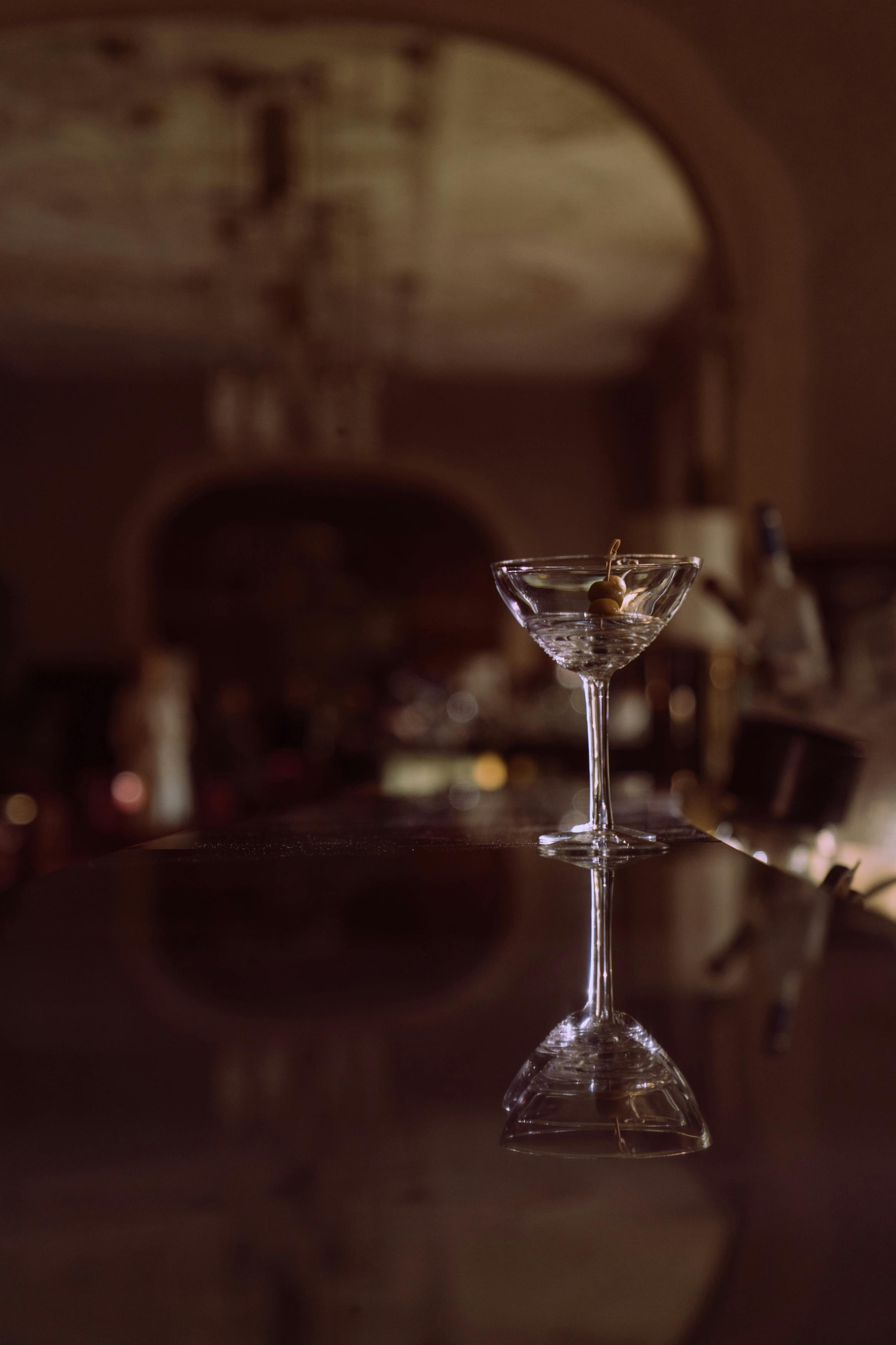 Drink Glass Reflection on Table · Free Stock Photo