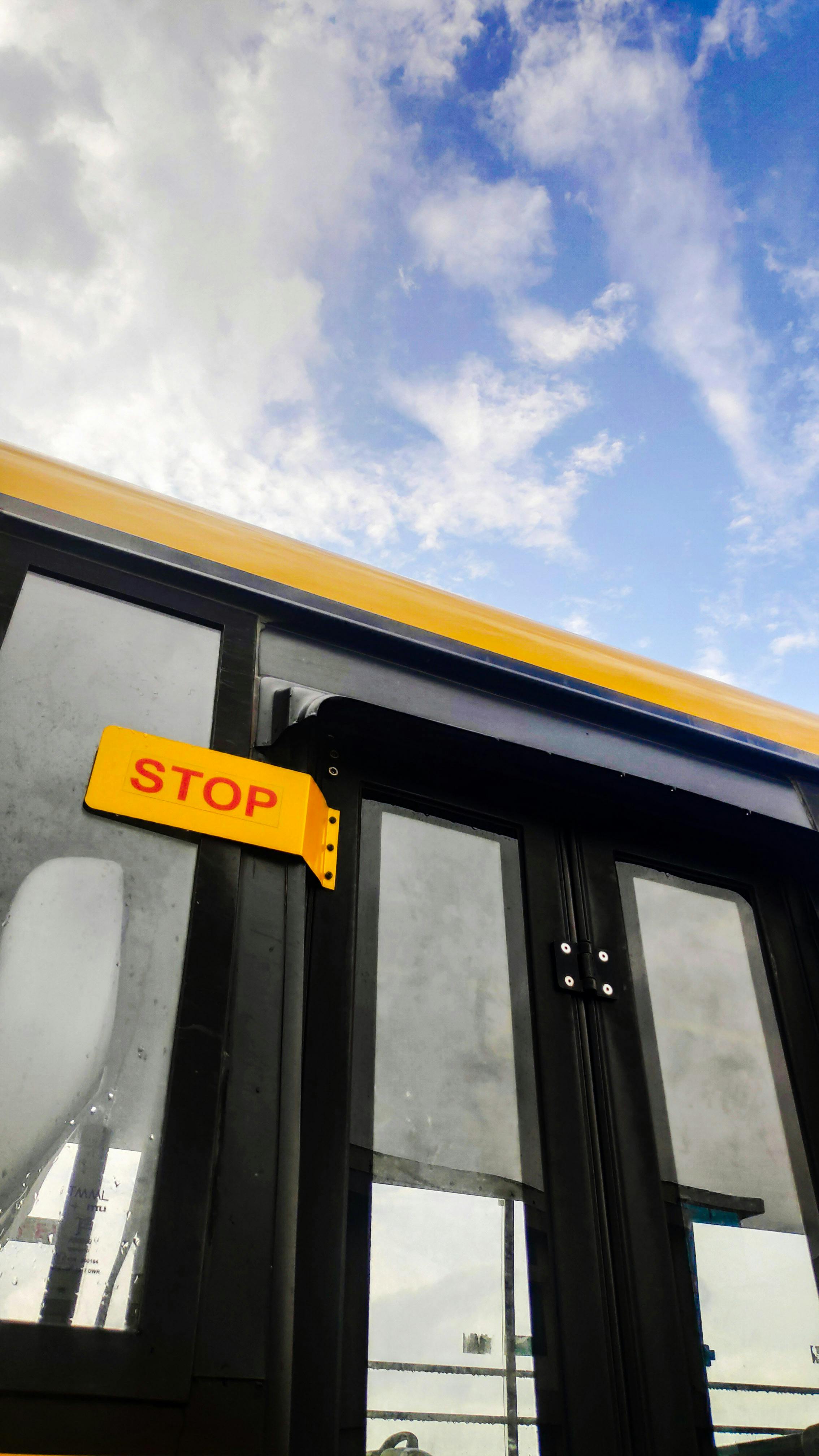 Close up View of a School Bus Door · Free Stock Photo