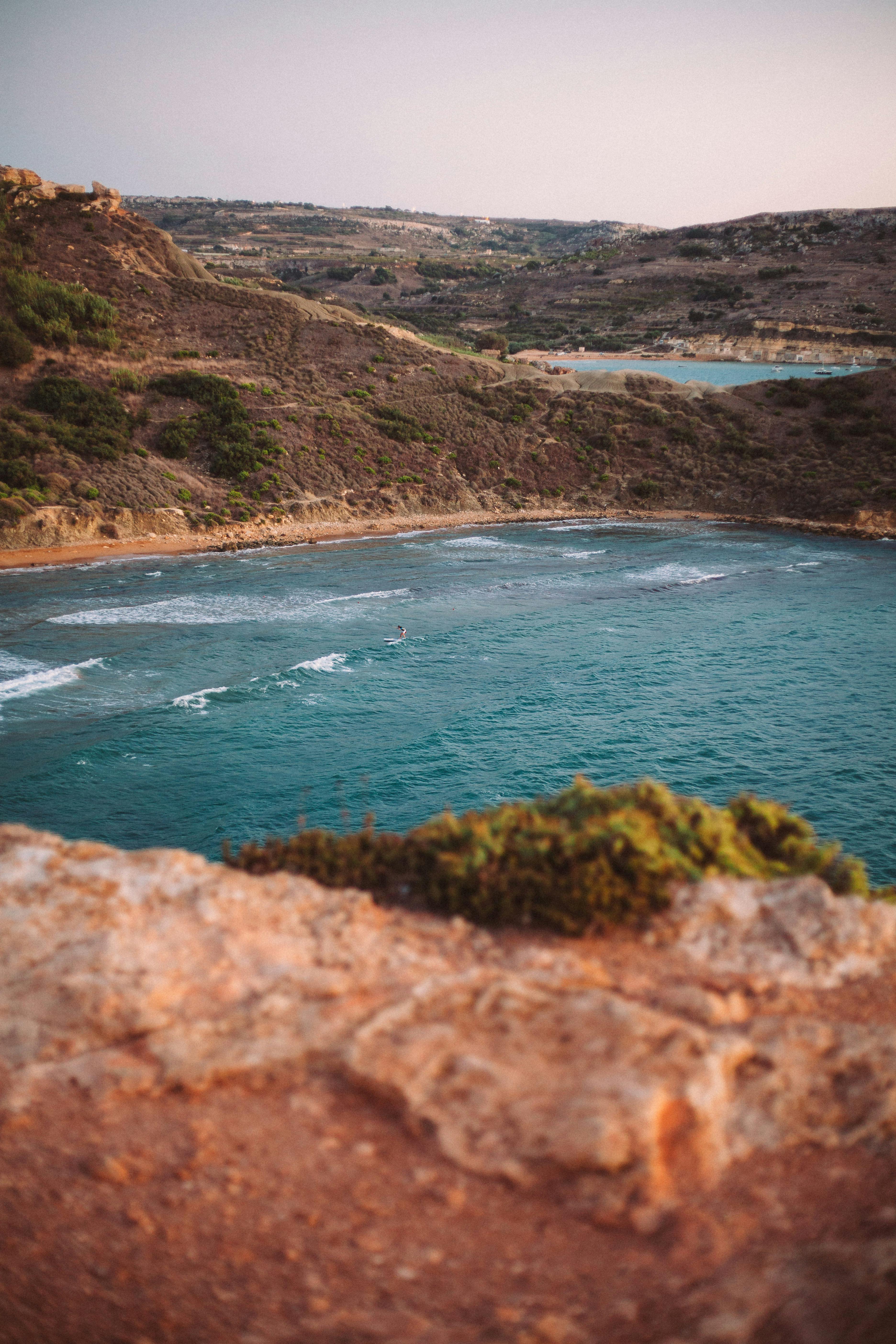 Top View of Cliff Near Shore · Free Stock Photo