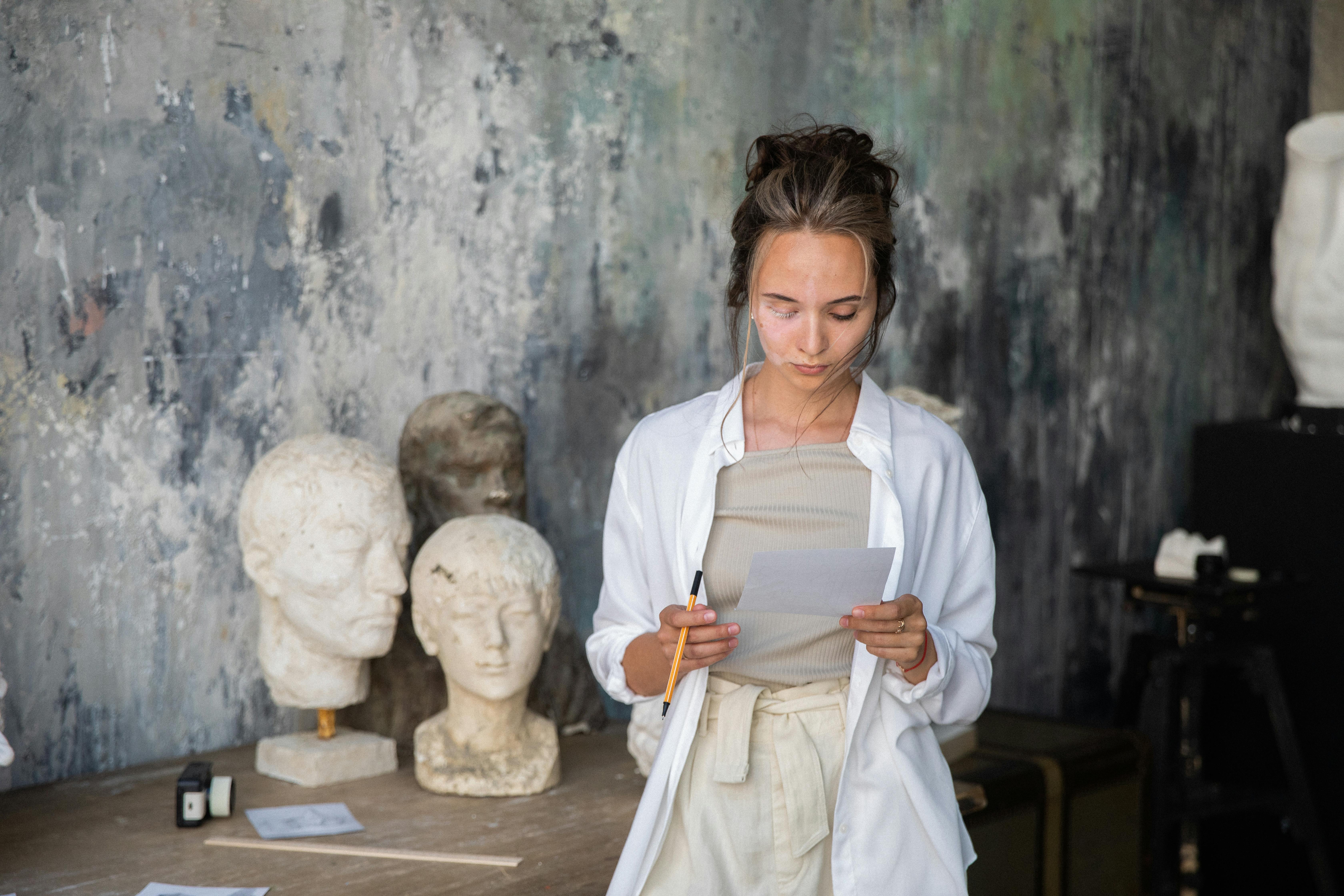 Artist Working in Art Studio · Free Stock Photo