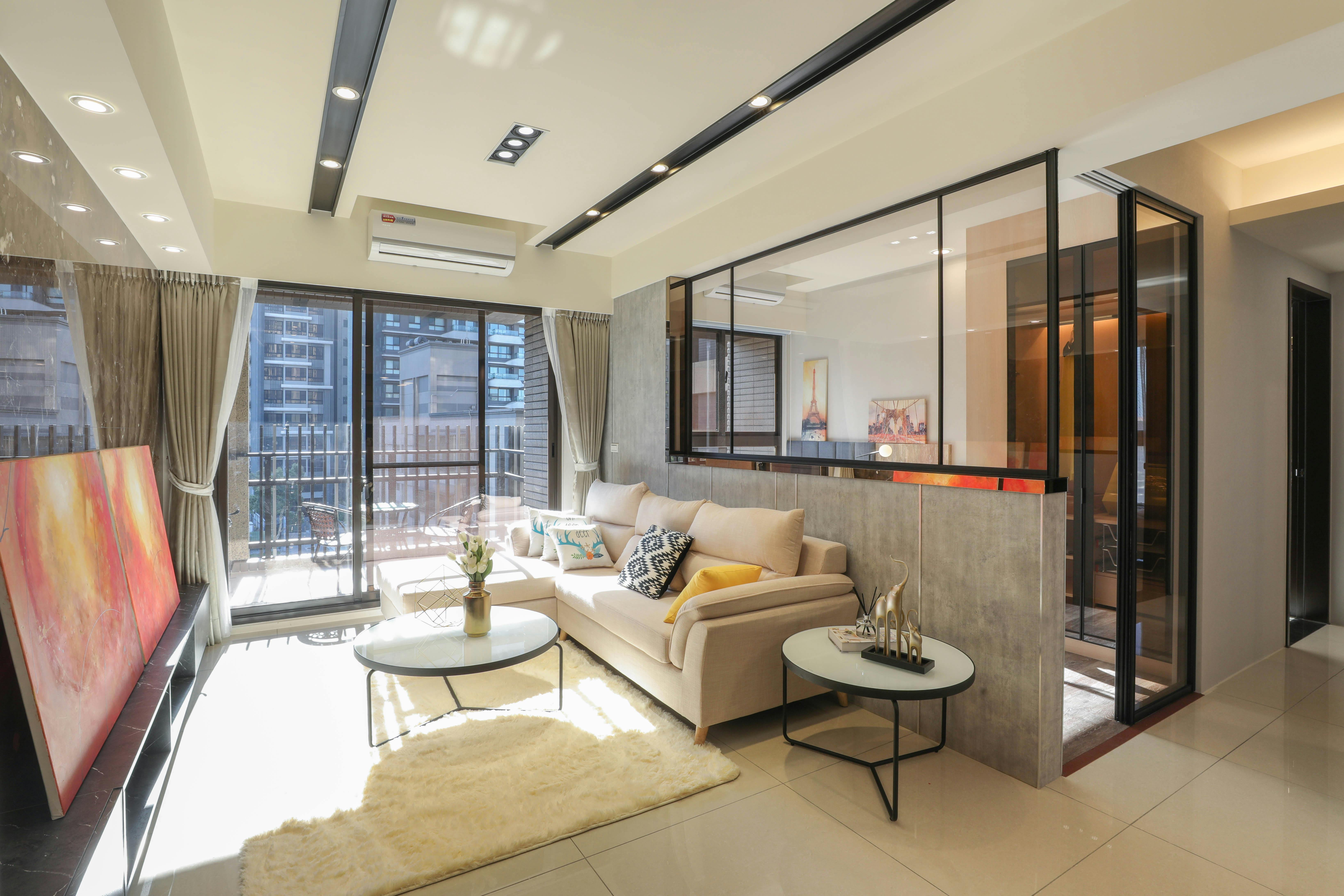 A Cozy Living Room Near the Sliding Door · Free Stock Photo