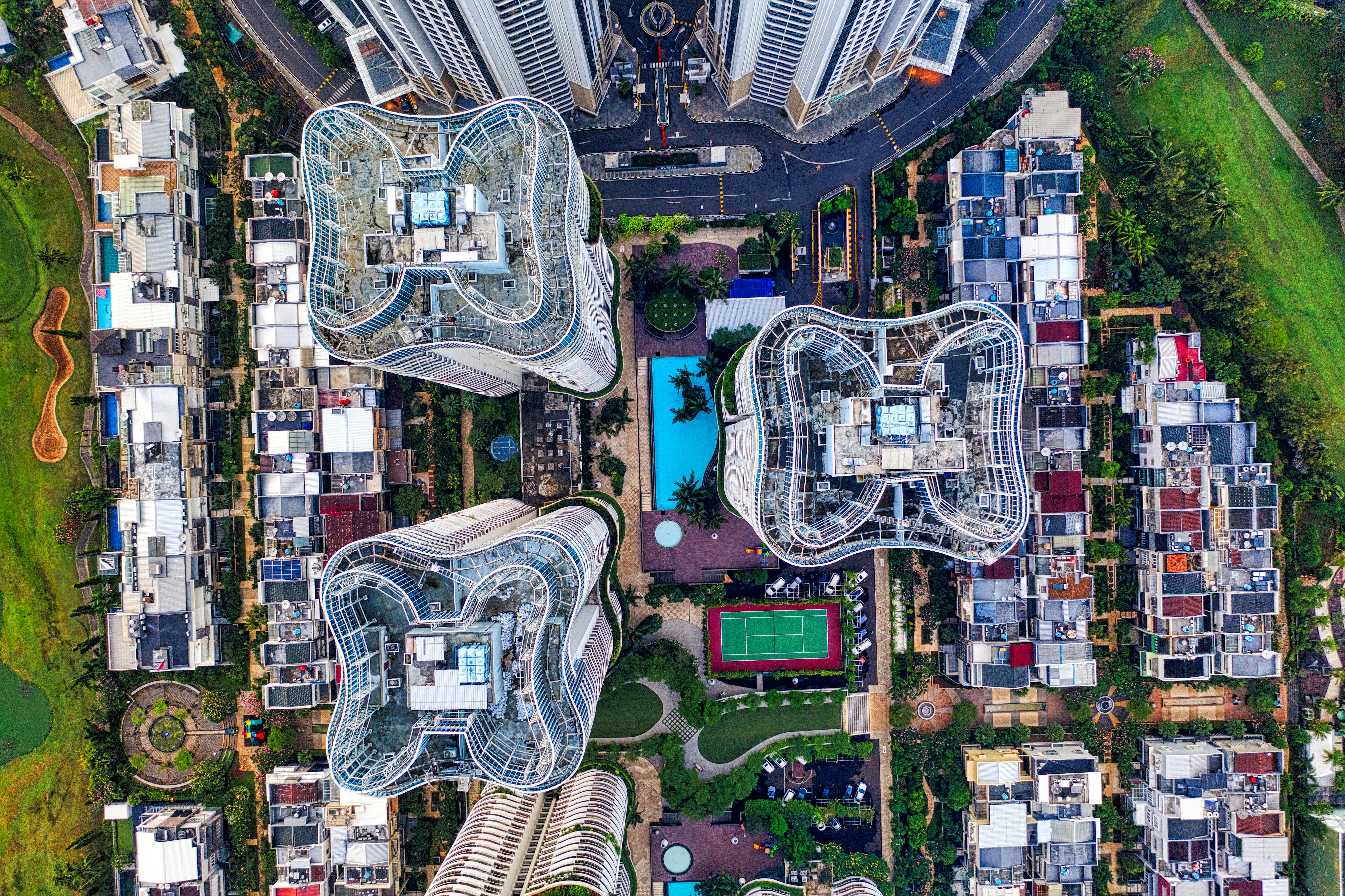 Aerial View of an Urban Complex · Free Stock Photo