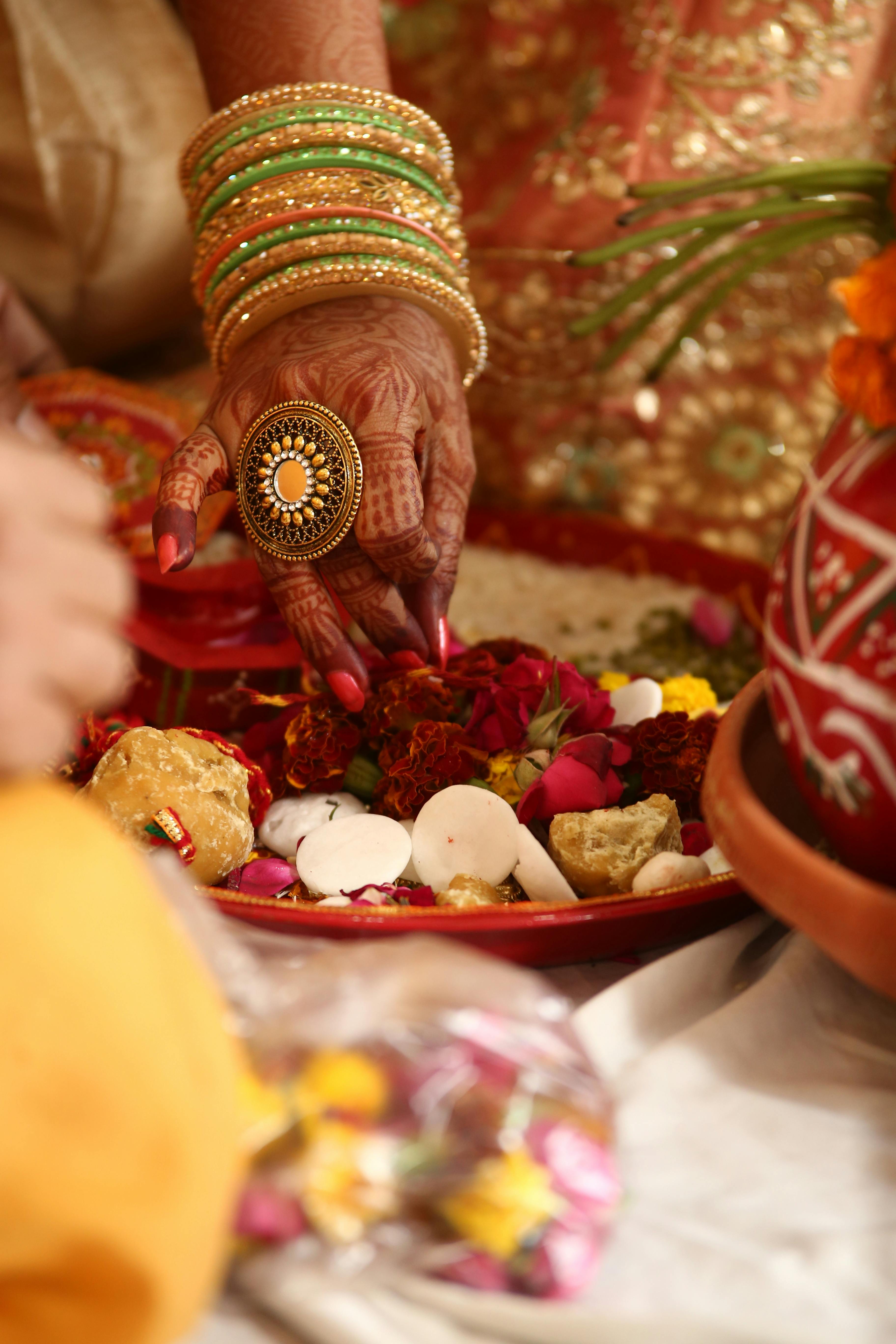 Girl in Traditional Clothes Having Ritual Indoors · Free Stock Photo