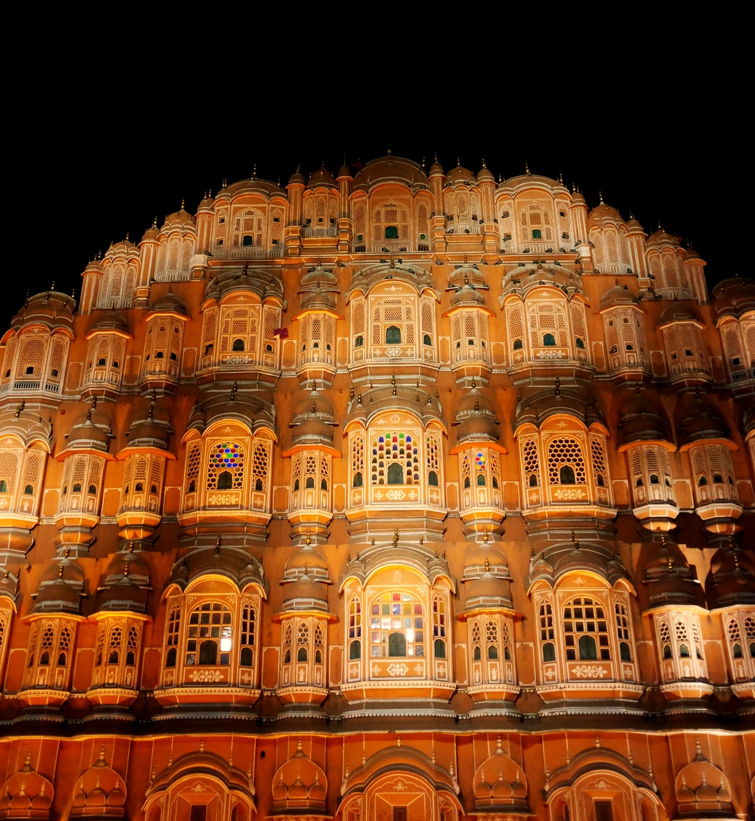 Iluminated of Palace of Wind · Free Stock Photo