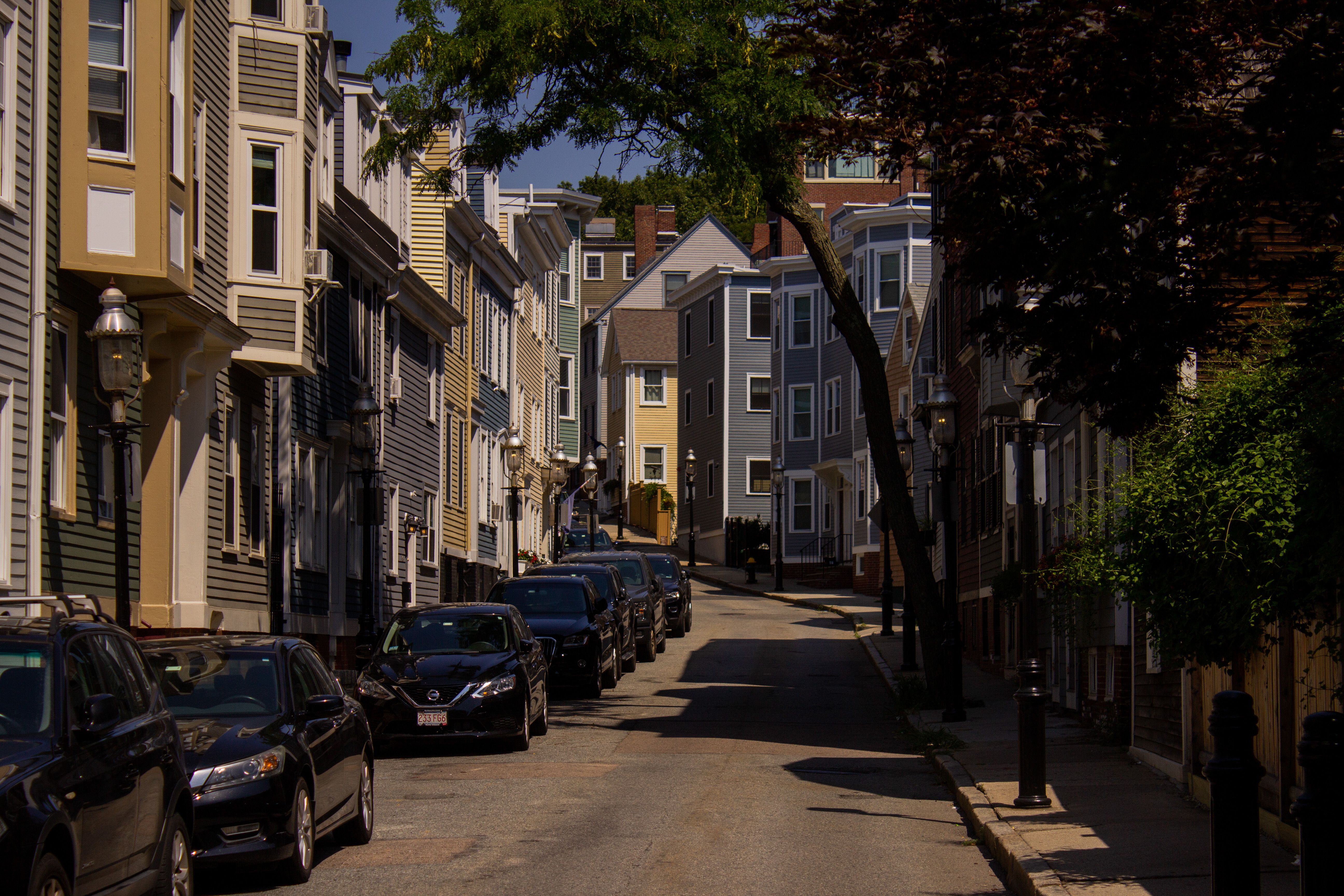 Parked Cars on a Street Side in Front of the Houses · Free Stock Photo
