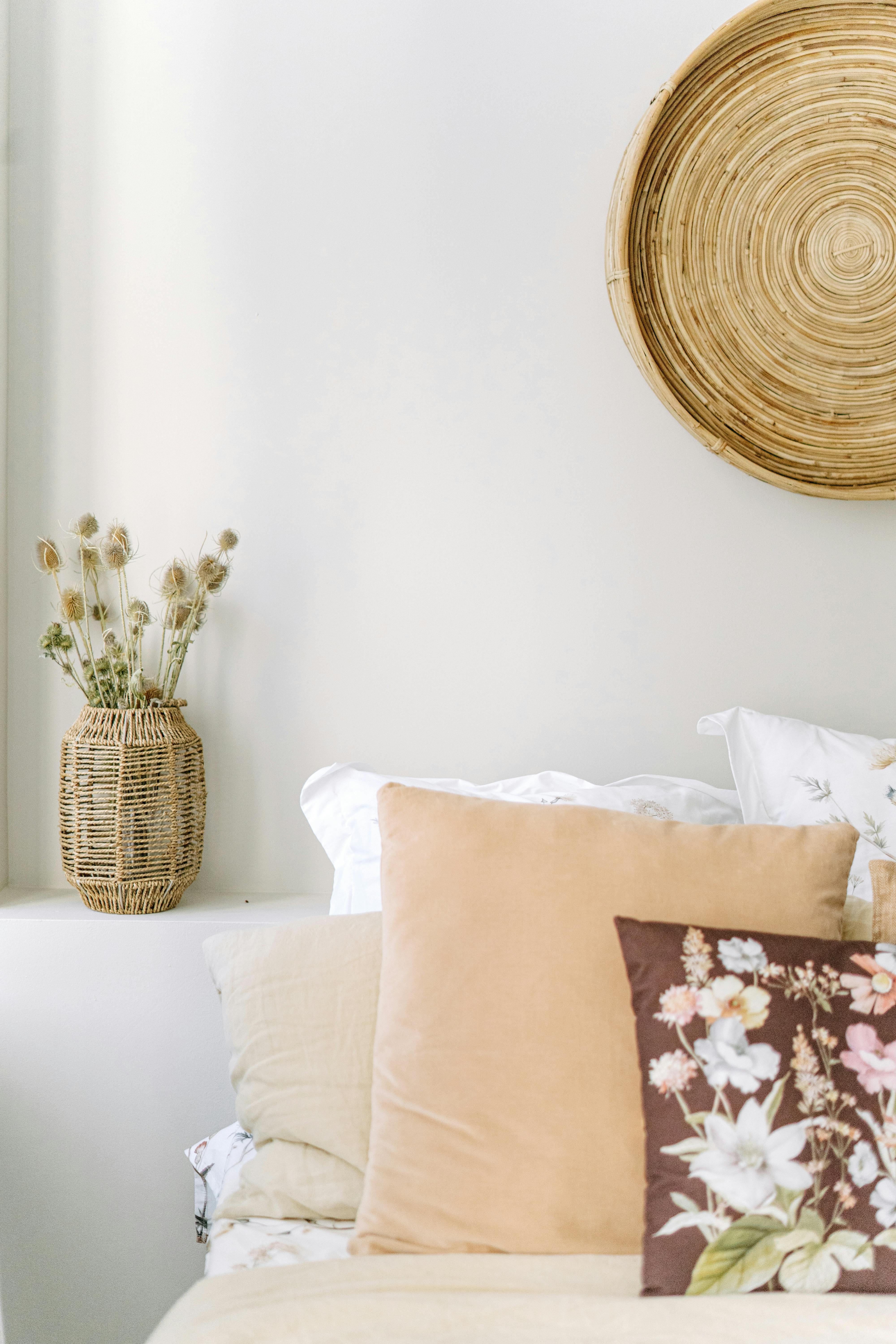 Throw Pillows on the Bed · Free Stock Photo