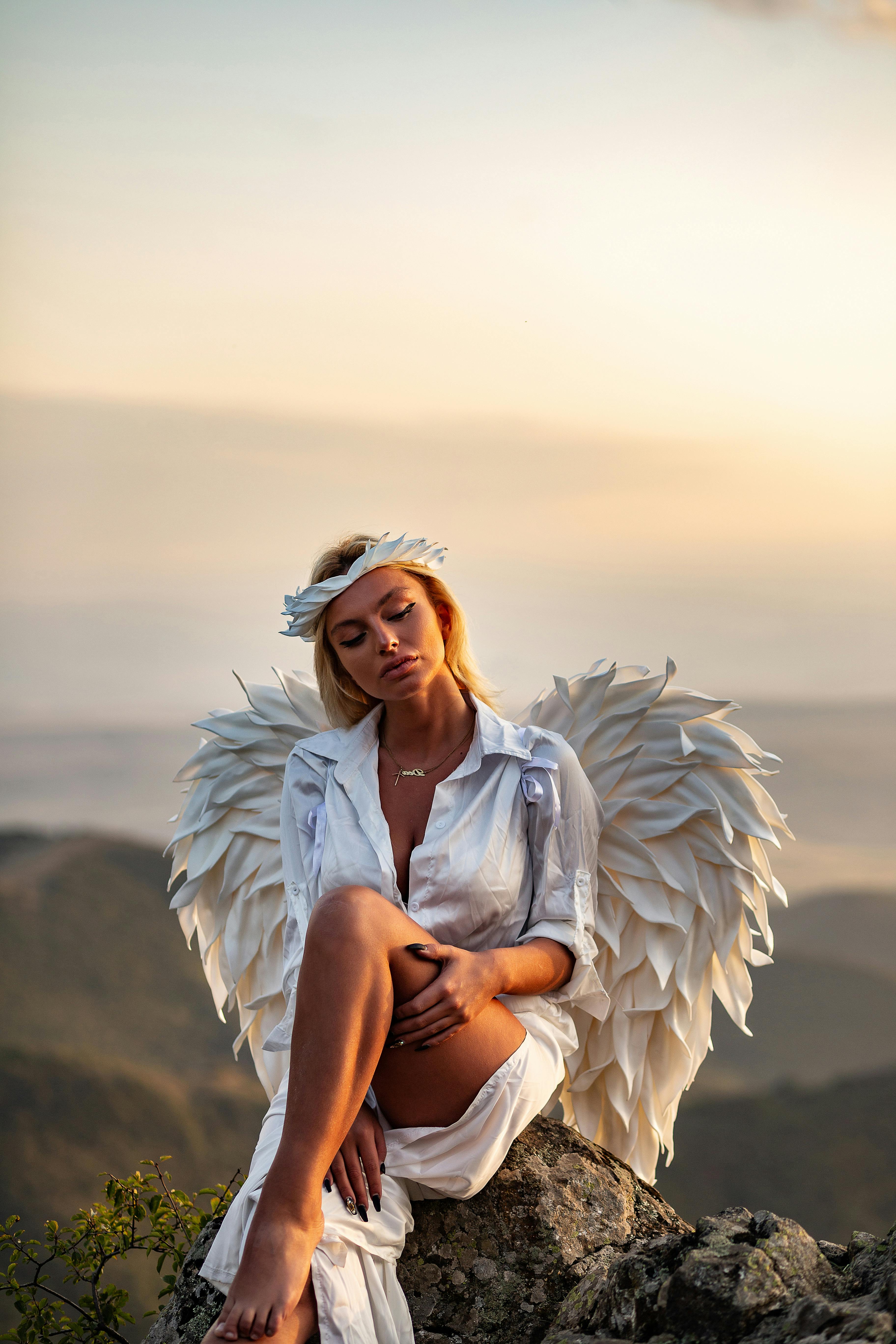 Beautiful Woman in Angel Costume · Free Stock Photo