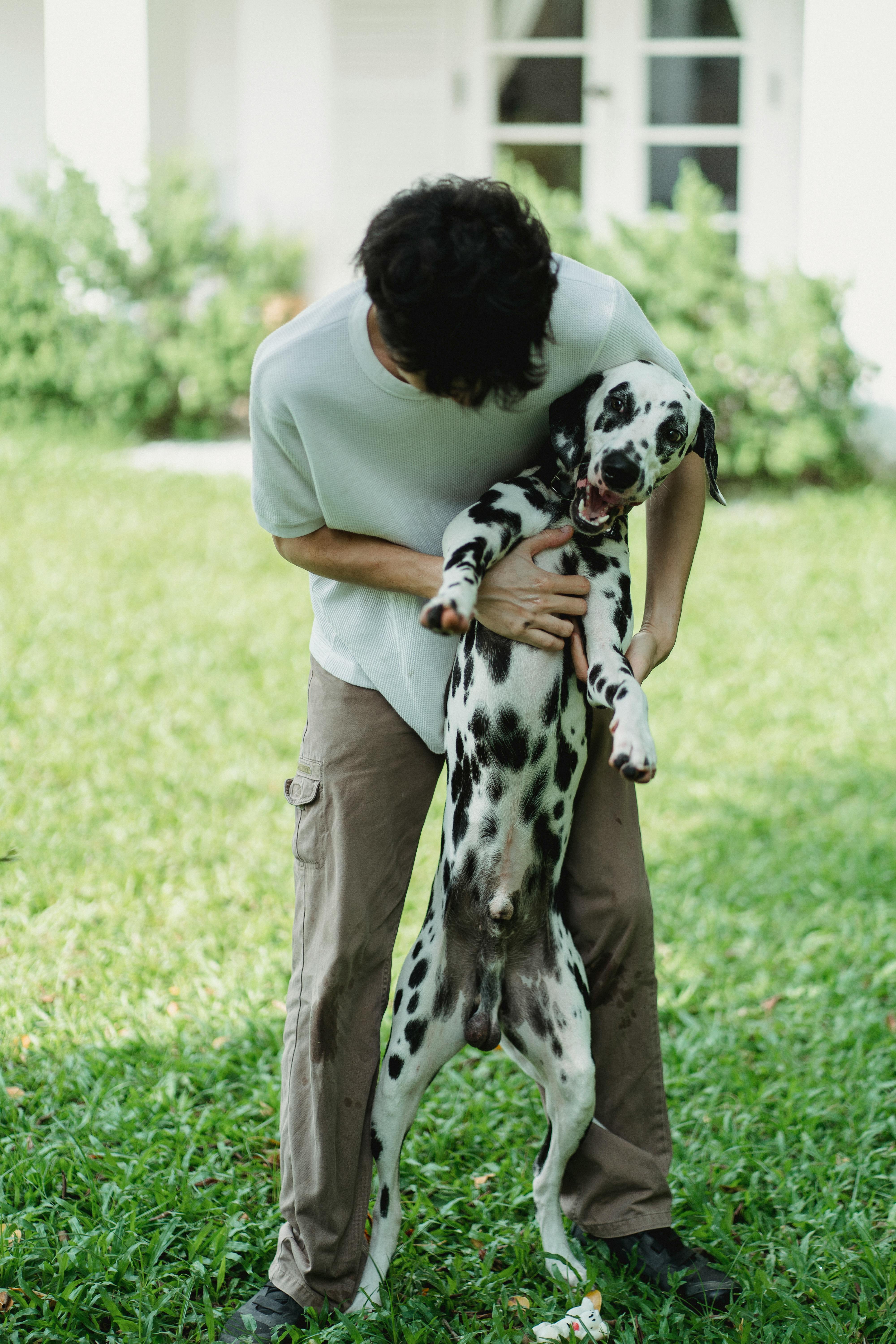 A Man Holding His Dog · Free Stock Photo