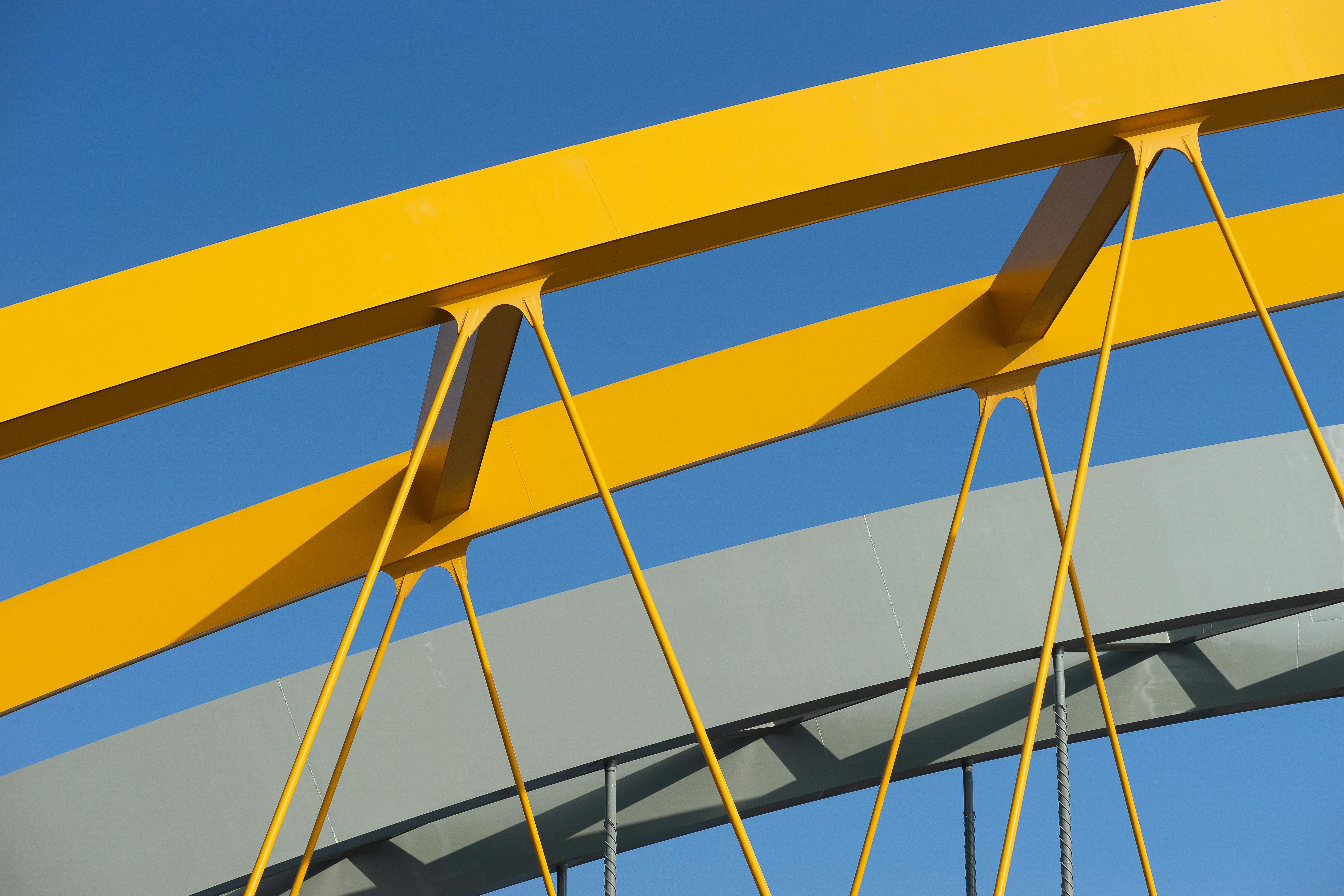 Yellow Metal Frame Under Blue Sky · Free Stock Photo
