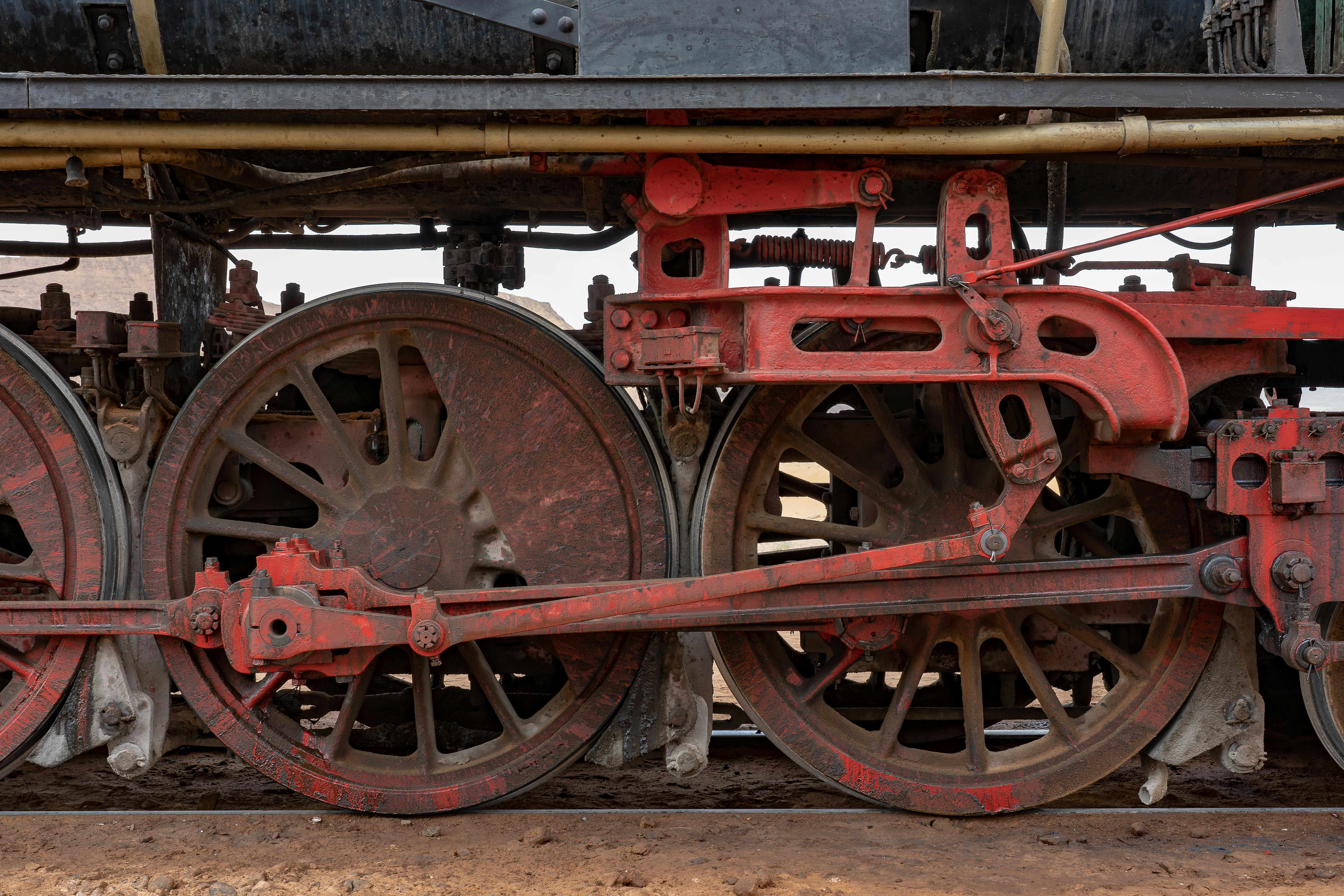 Close-up of Antique Train Wheels · Free Stock Photo