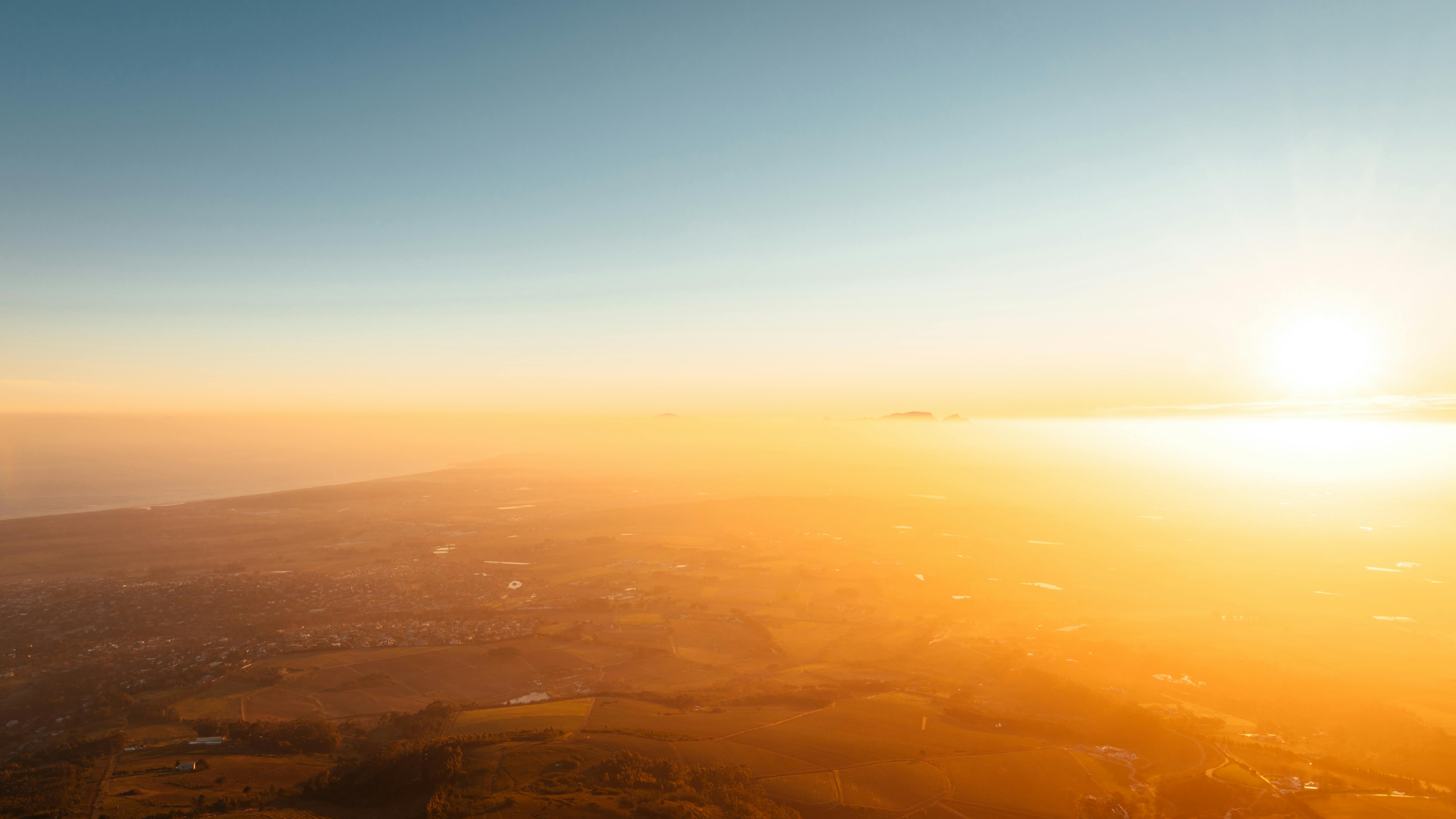 Aerial View of City during Sunset · Free Stock Photo