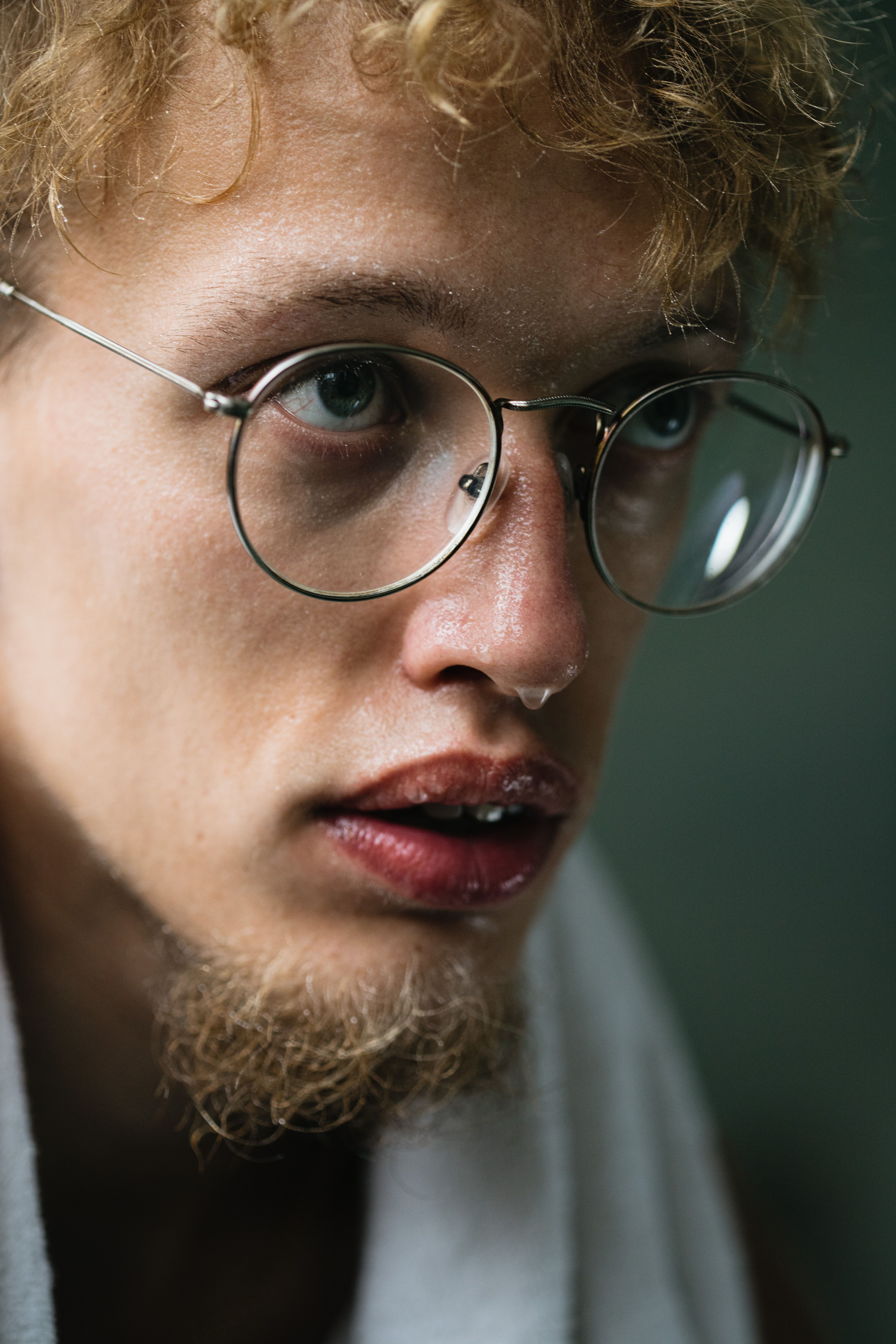 Crop man with wet face looking up · Free Stock Photo