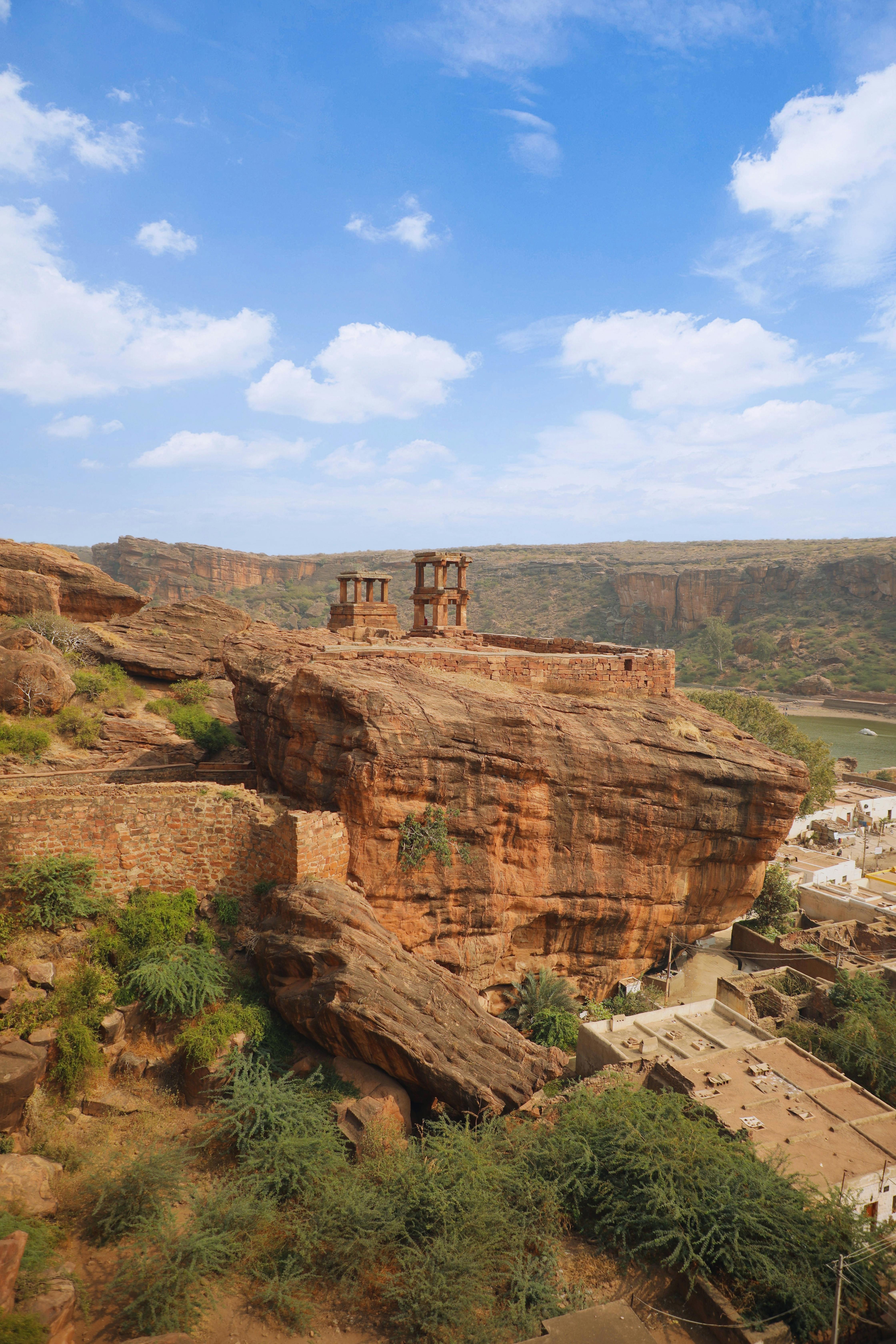 Ancient Temple on Cliff in Canyon · Free Stock Photo
