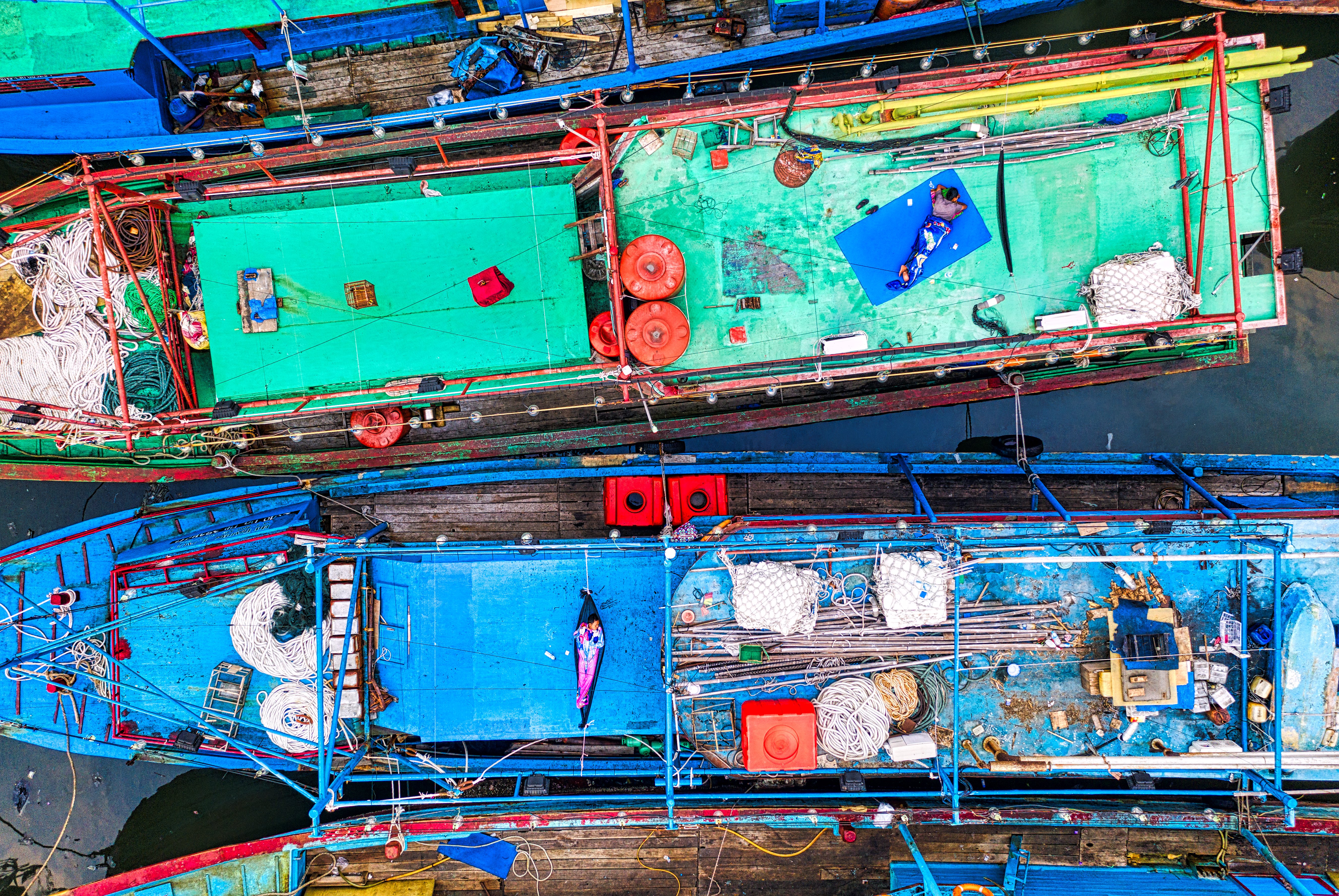 Top View of Boats in the Harbor · Free Stock Photo