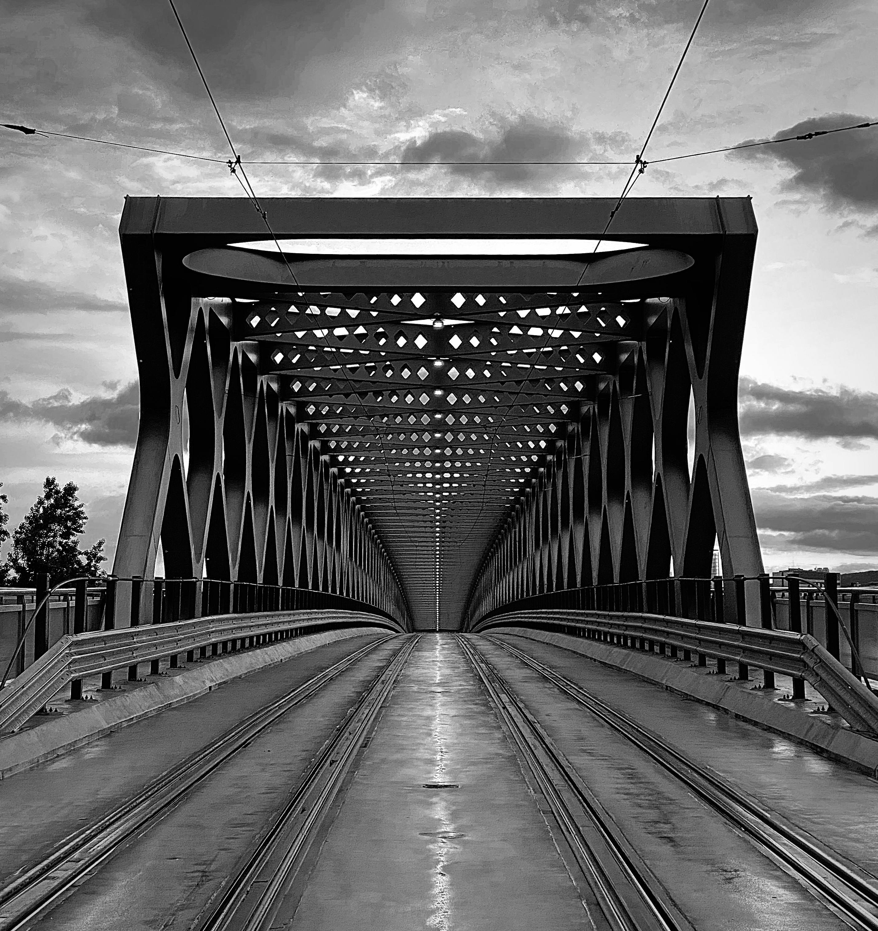 Grayscale Photo of Train on Rail Tracks · Free Stock Photo