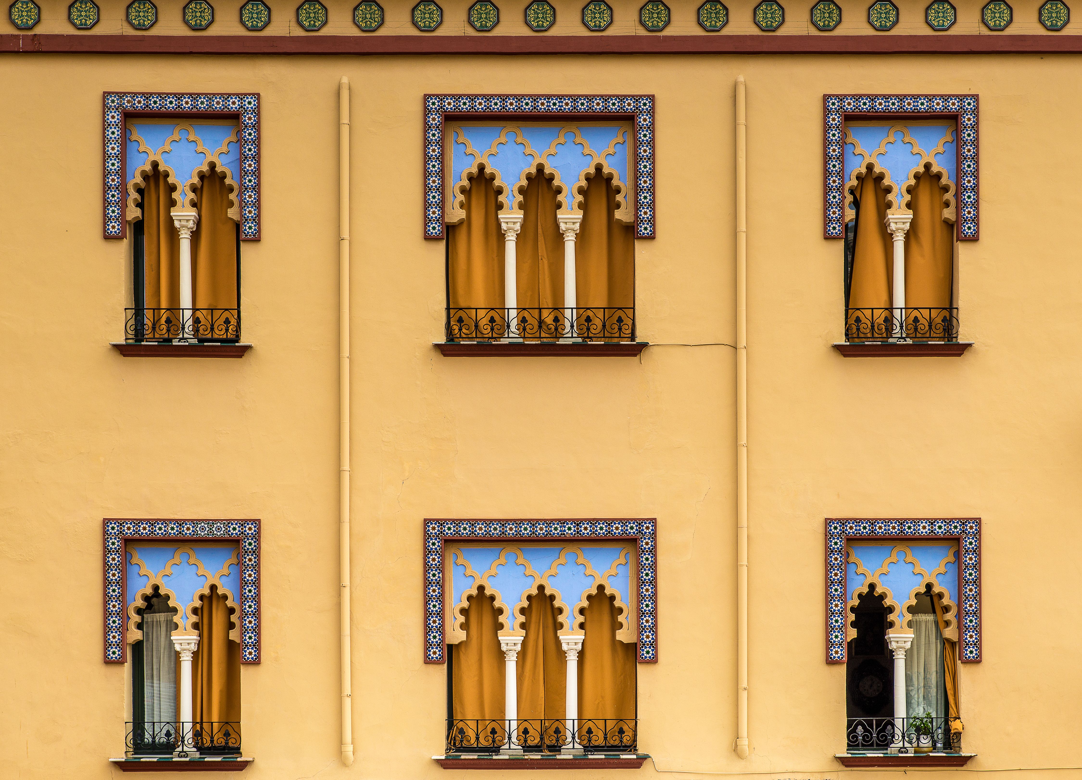Mediterranean Facade with Typical Moorish Architecture Windows · Free ...