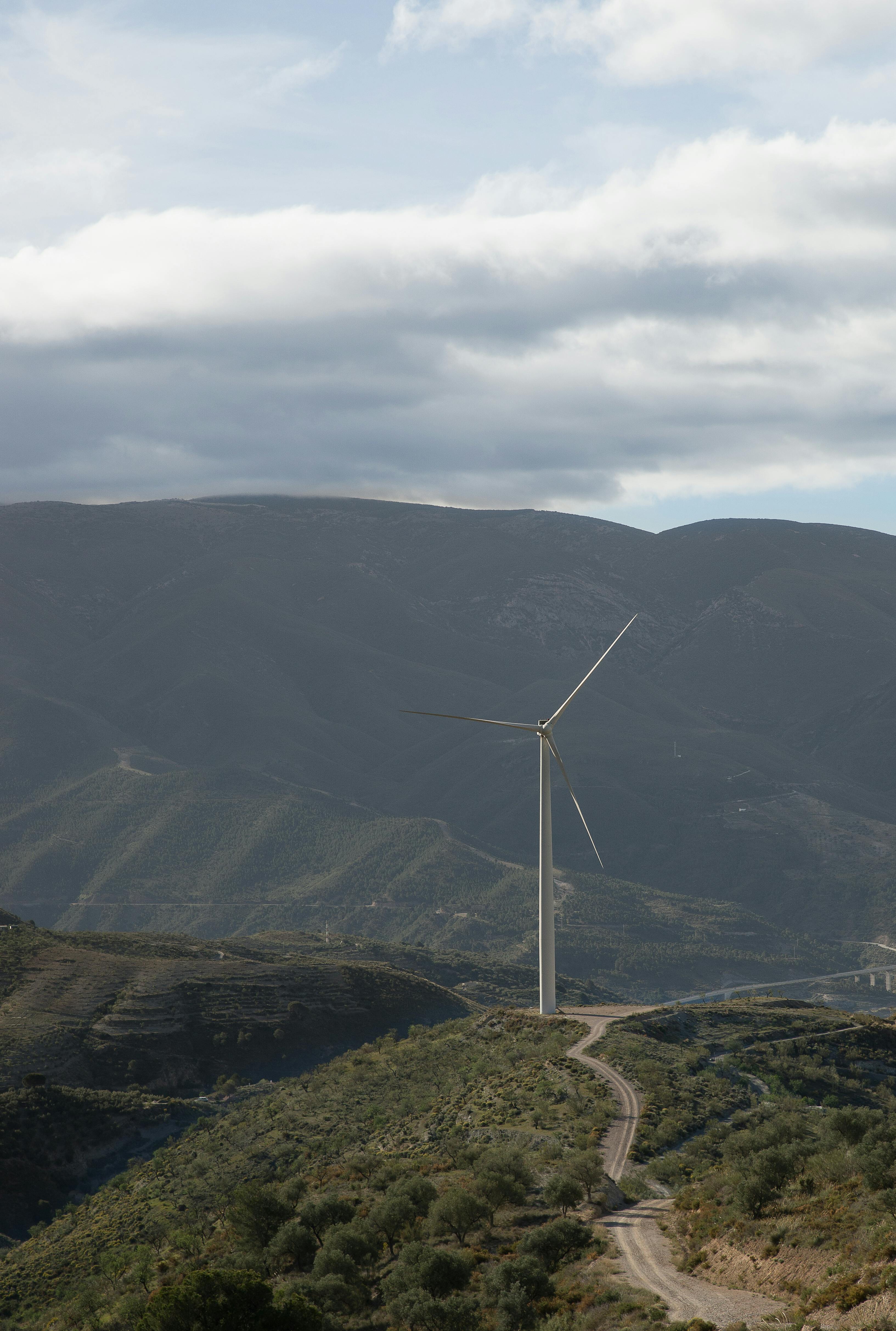 A Wind Turbine in Mountains · Free Stock Photo