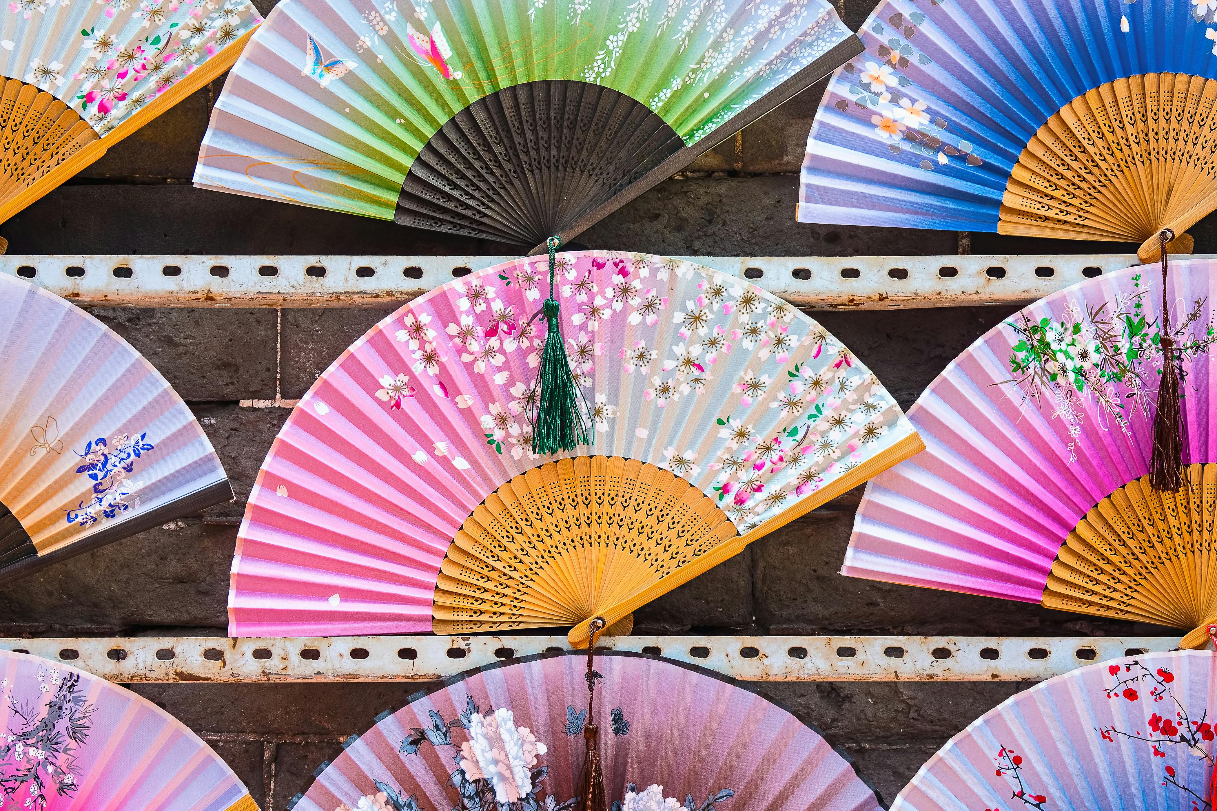 Bright Paper Fans · Free Stock Photo