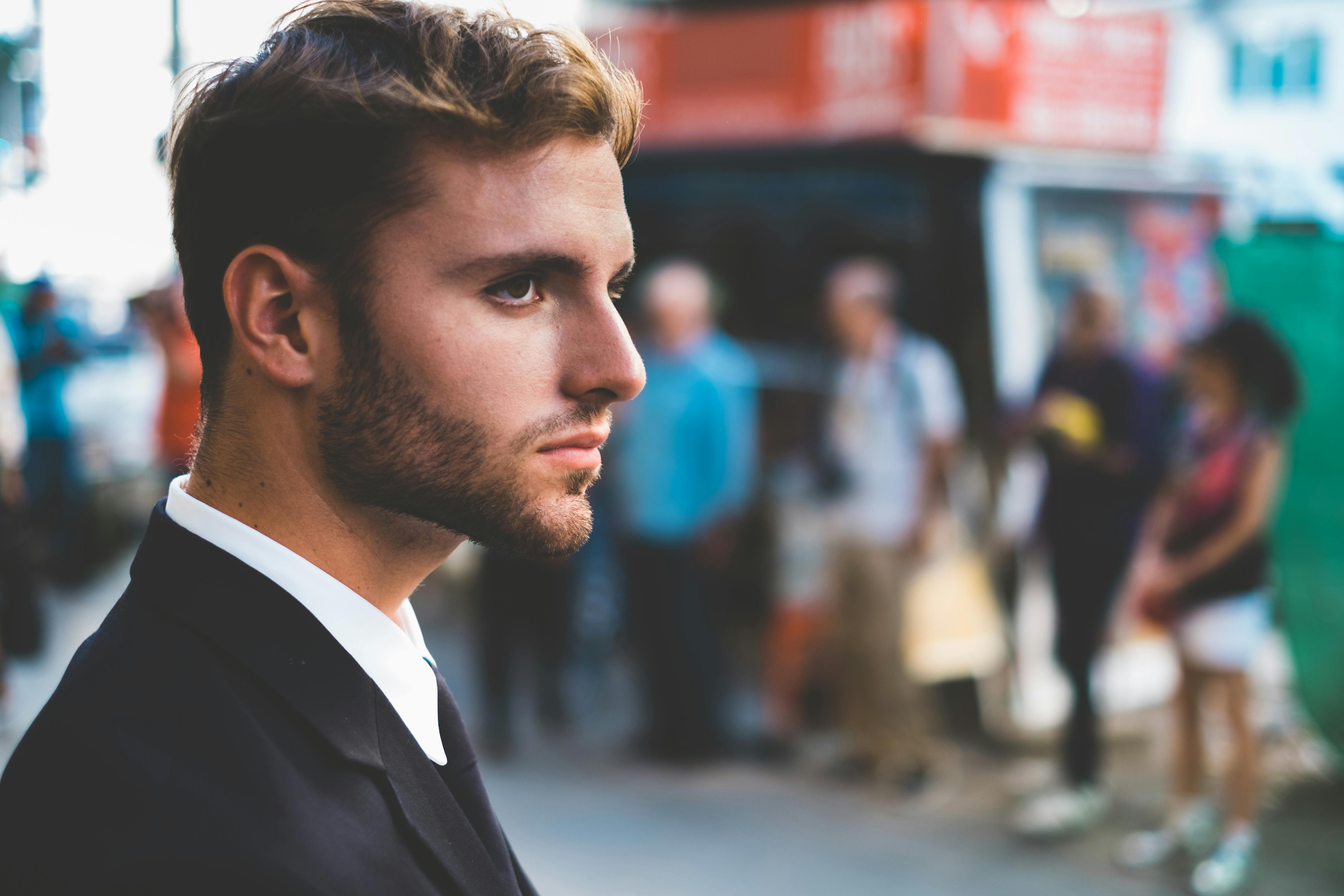Side View of a Good Looking Man With Facial Hair · Free Stock Photo