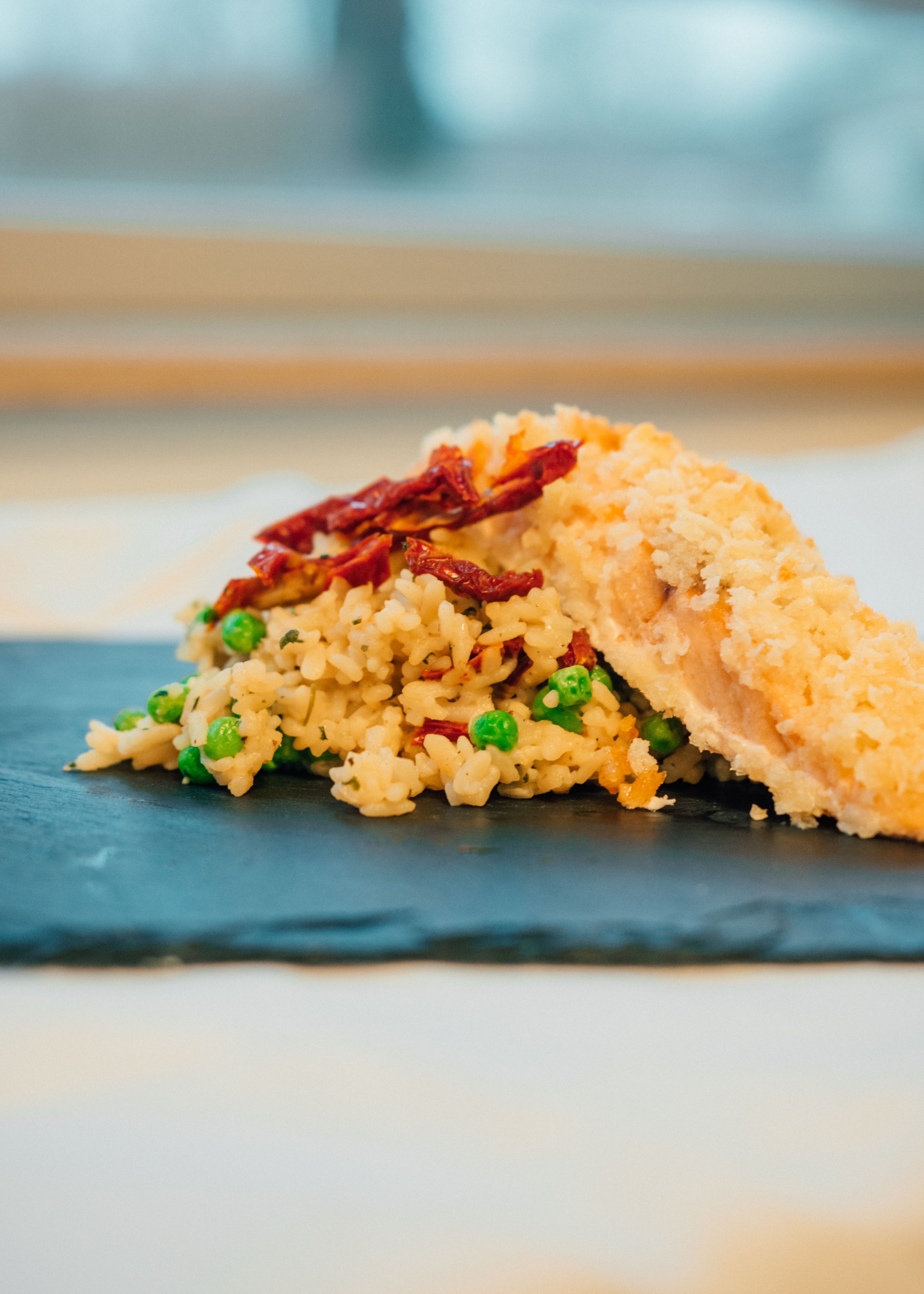 Rice with Tipping on Black Surface · Free Stock Photo