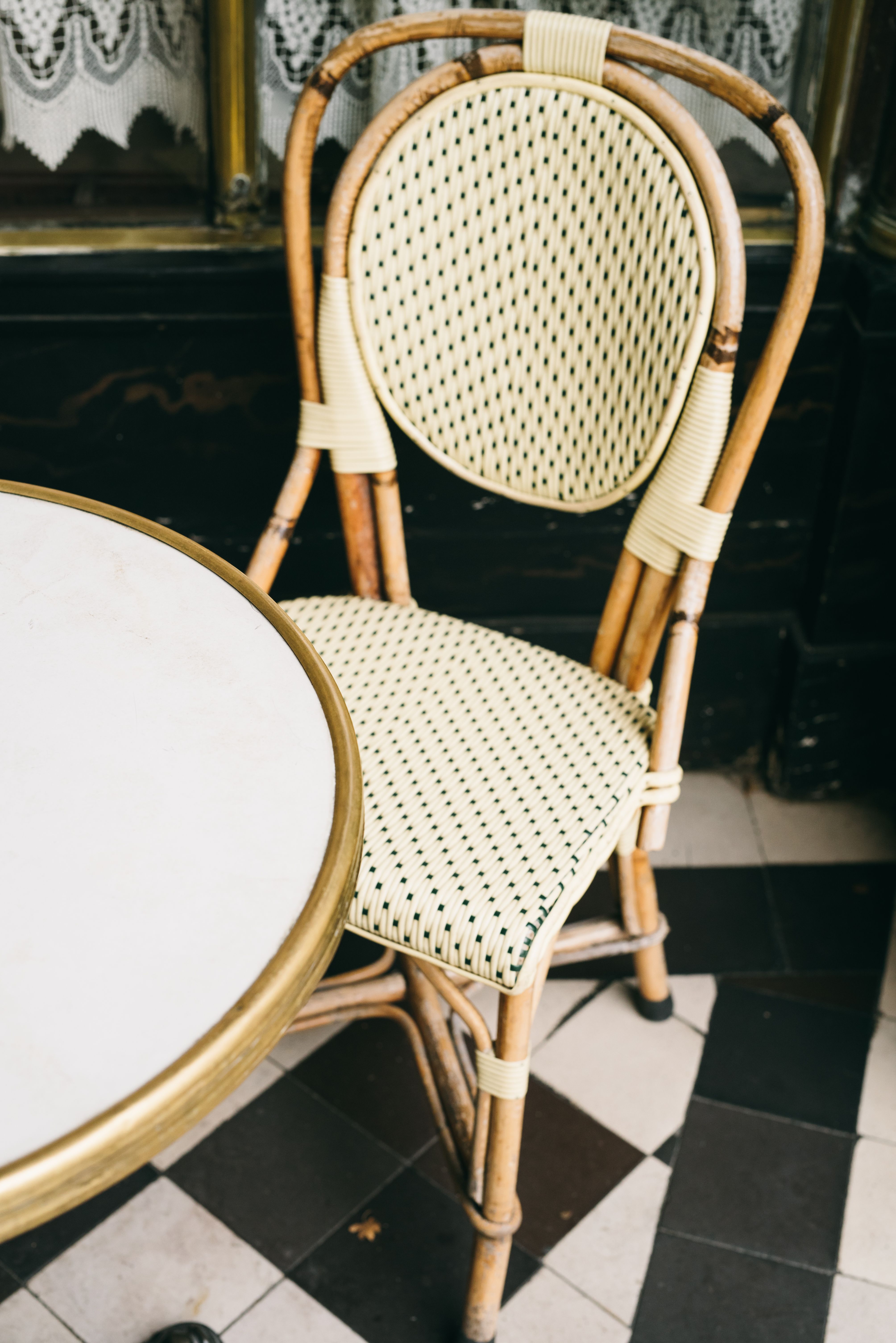 Brown Wooden Folding Chair Beside the Wooden Table · Free Stock Photo