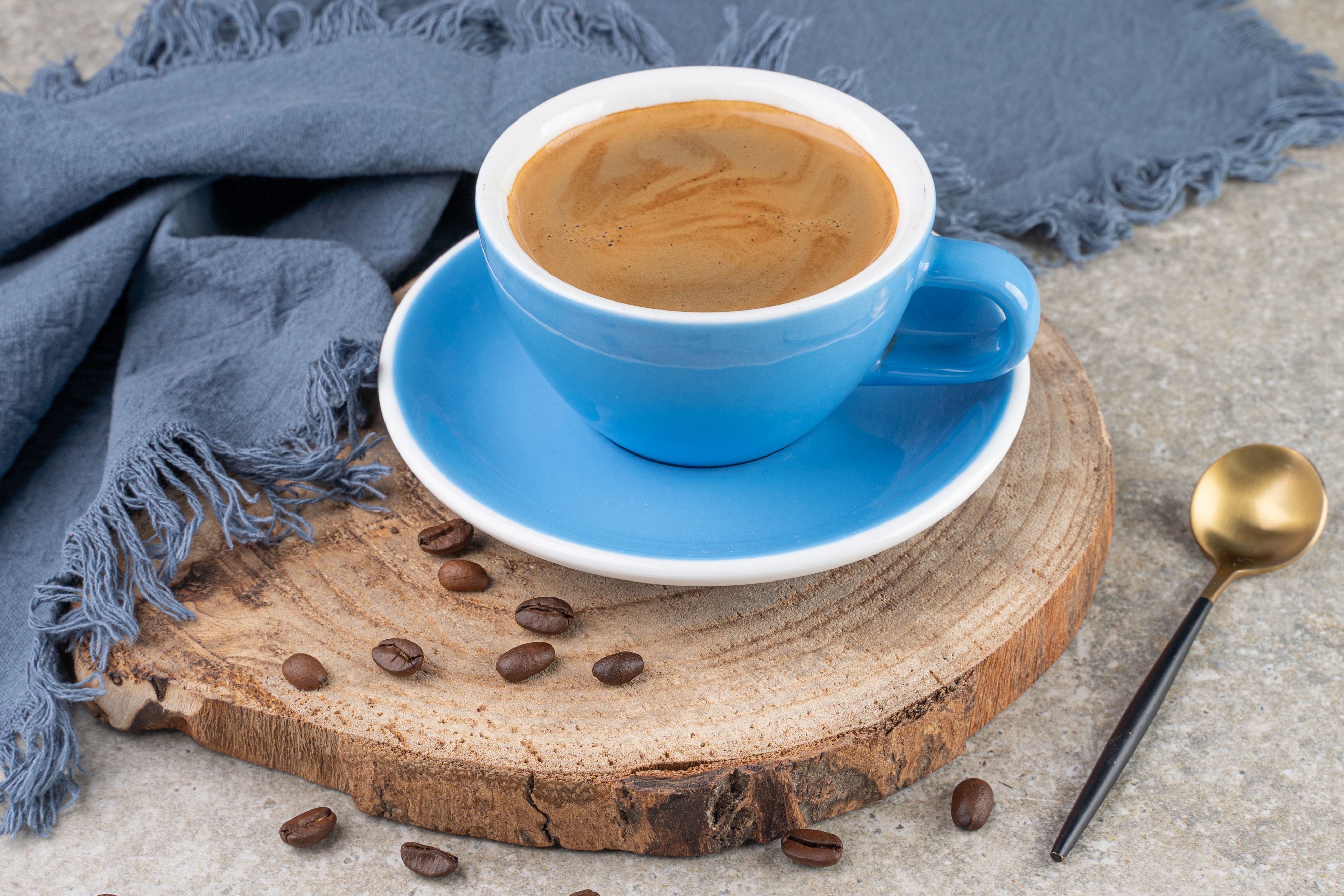 A Blue Cup of a Coffee on the Saucer · Free Stock Photo