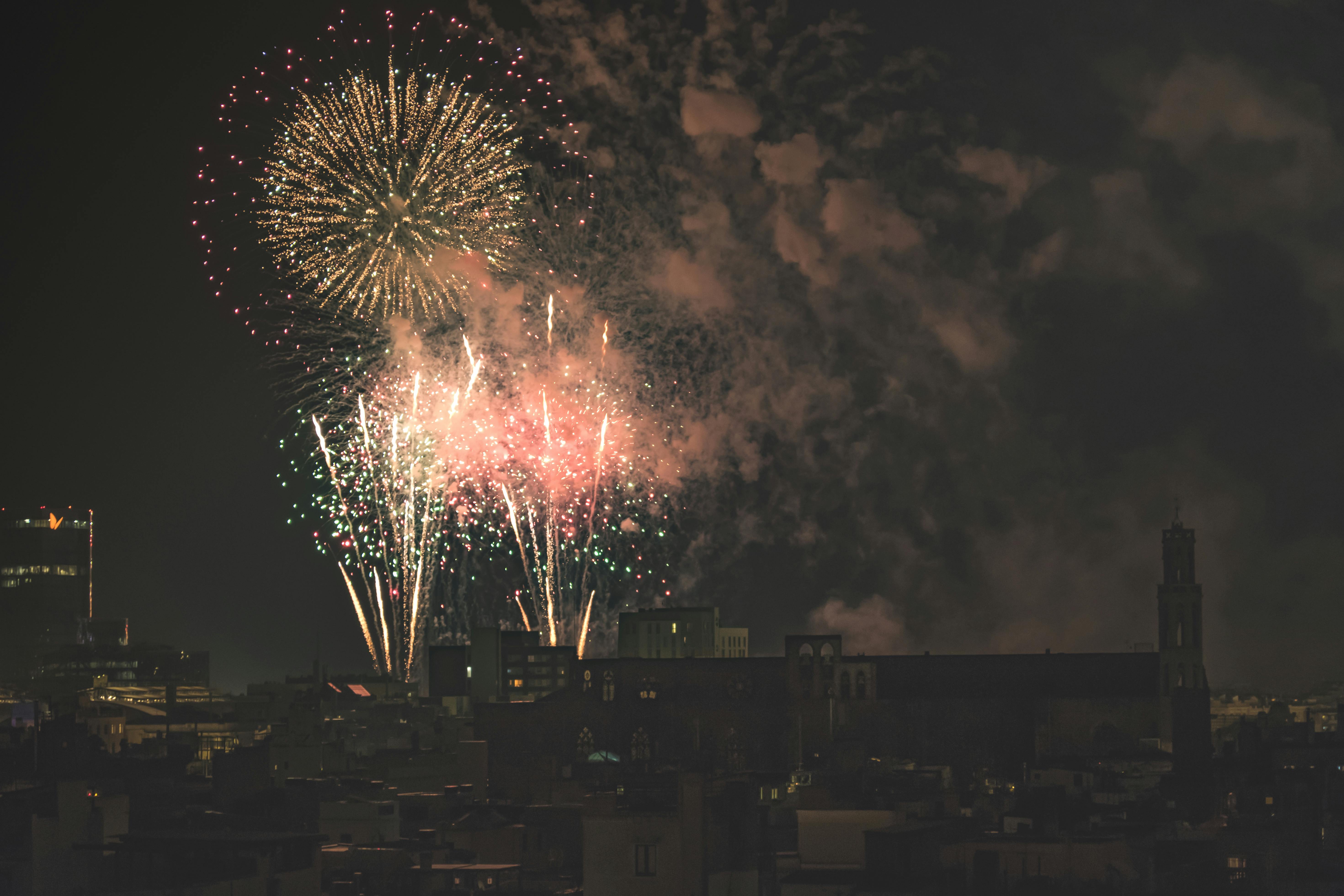 Night Landscape with Fireworks · Free Stock Photo