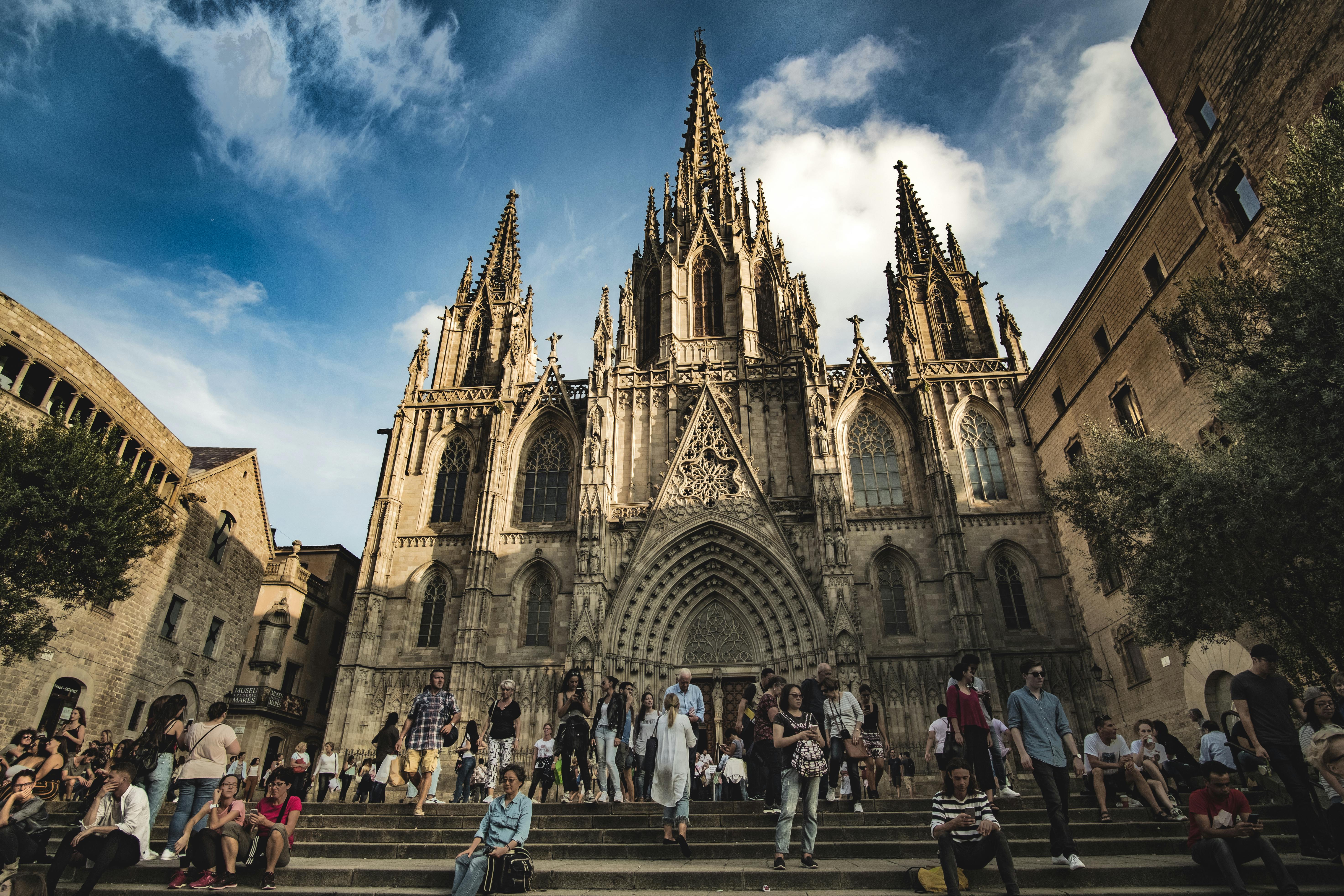Houses and a Church on the Mountainside · Free Stock Photo