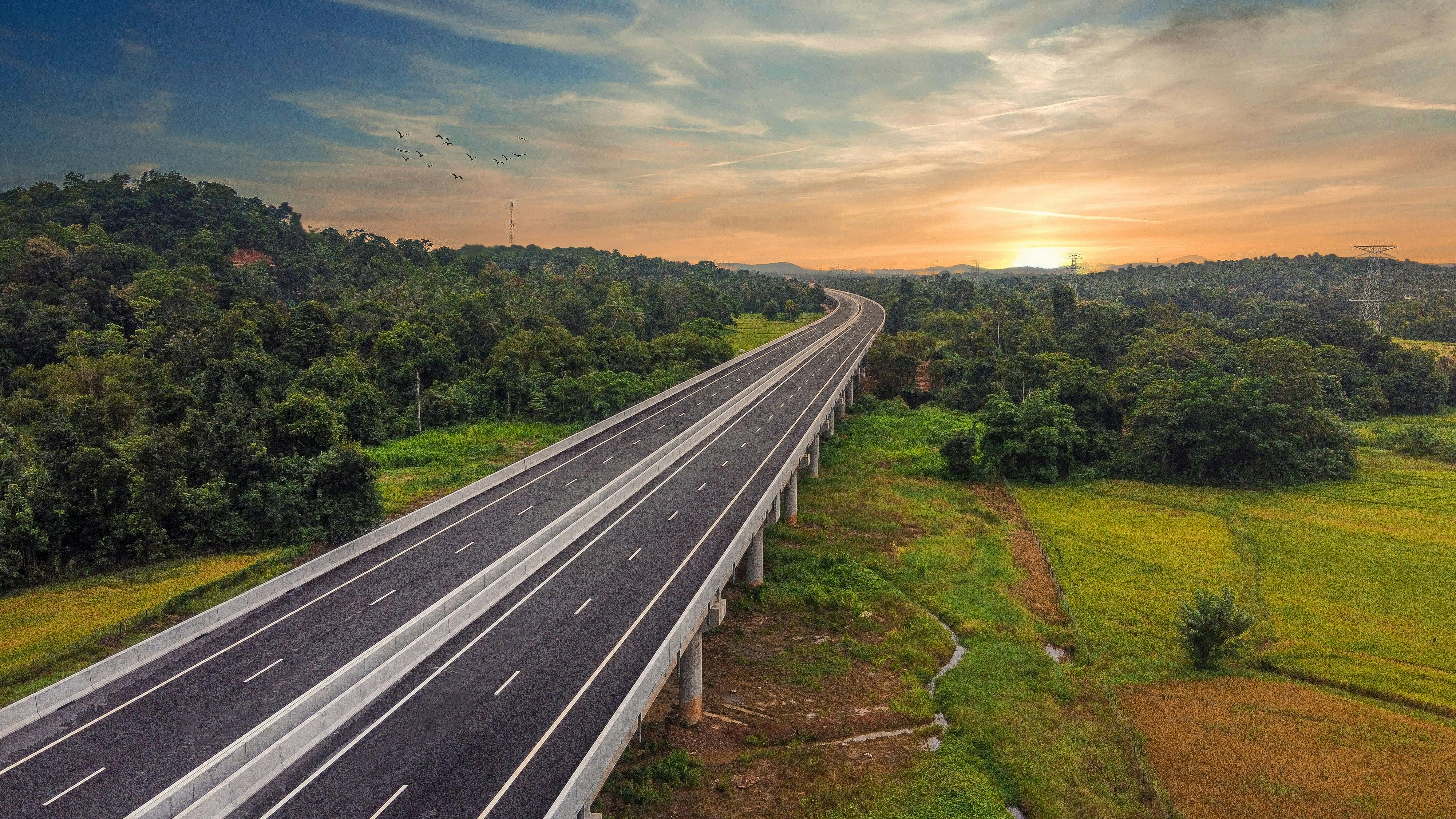 Free stock photo of expressway, green, road