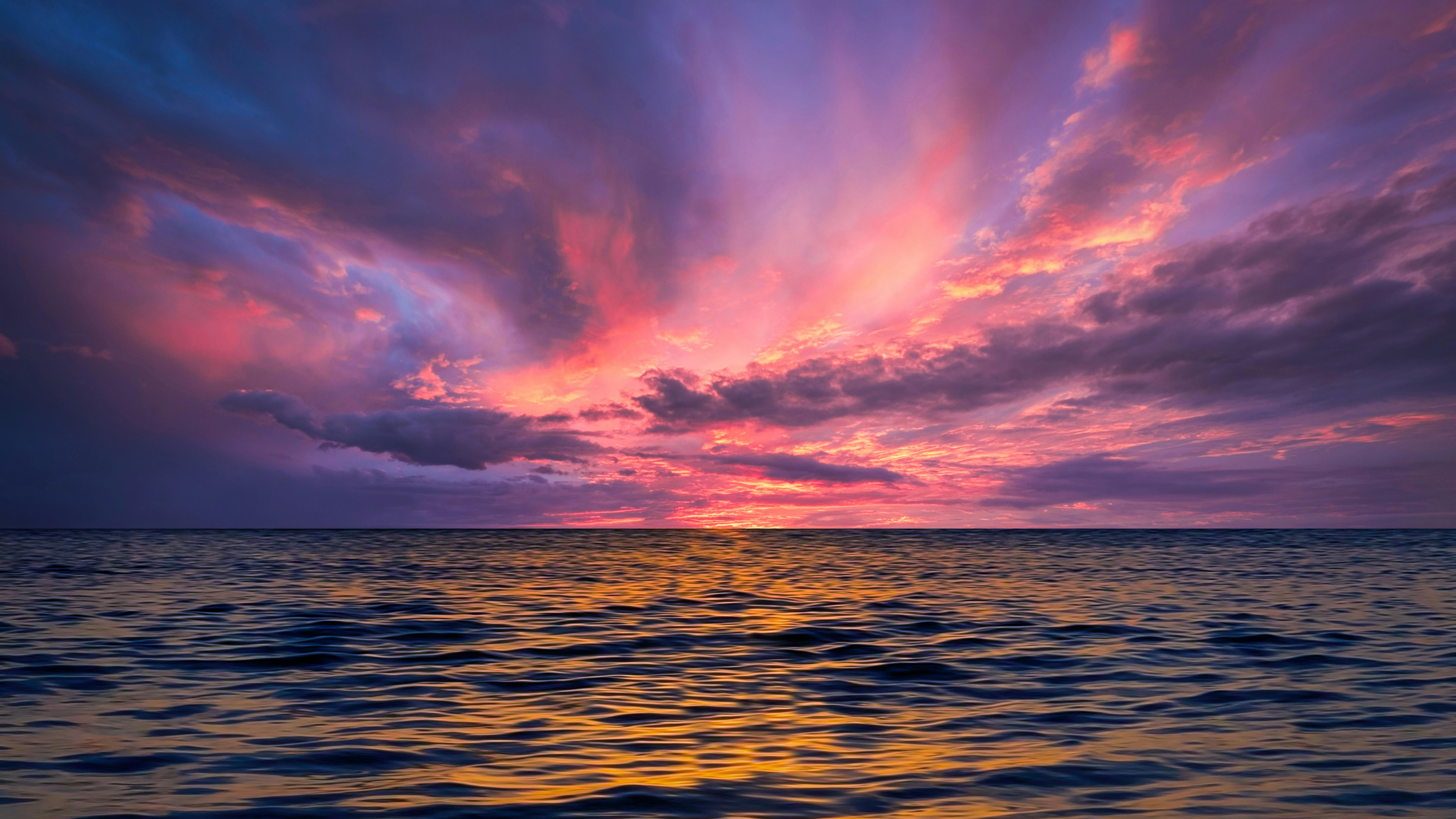 Ocean View Under Pink Sky · Free Stock Photo