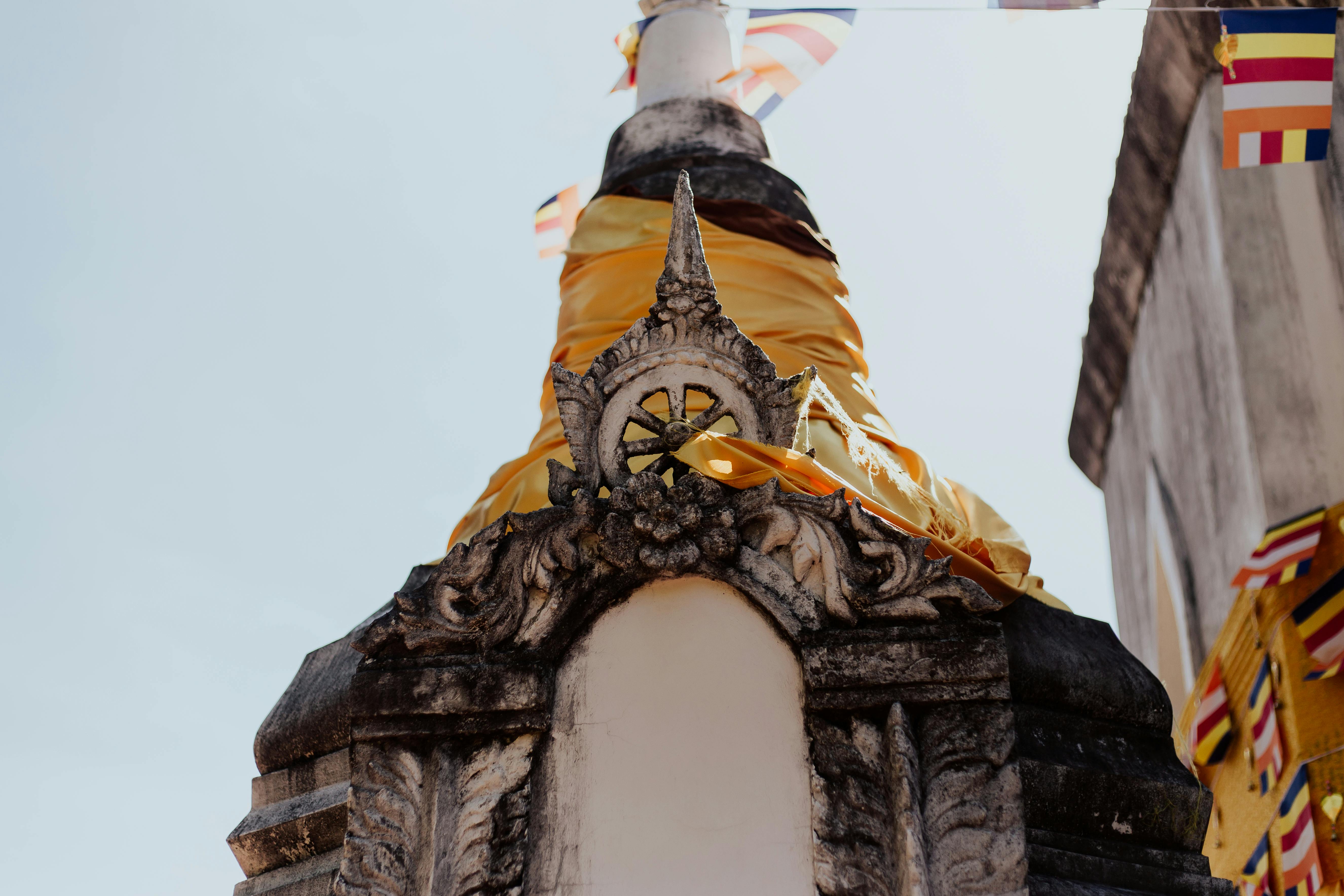 Buddhist Temple with Flags · Free Stock Photo