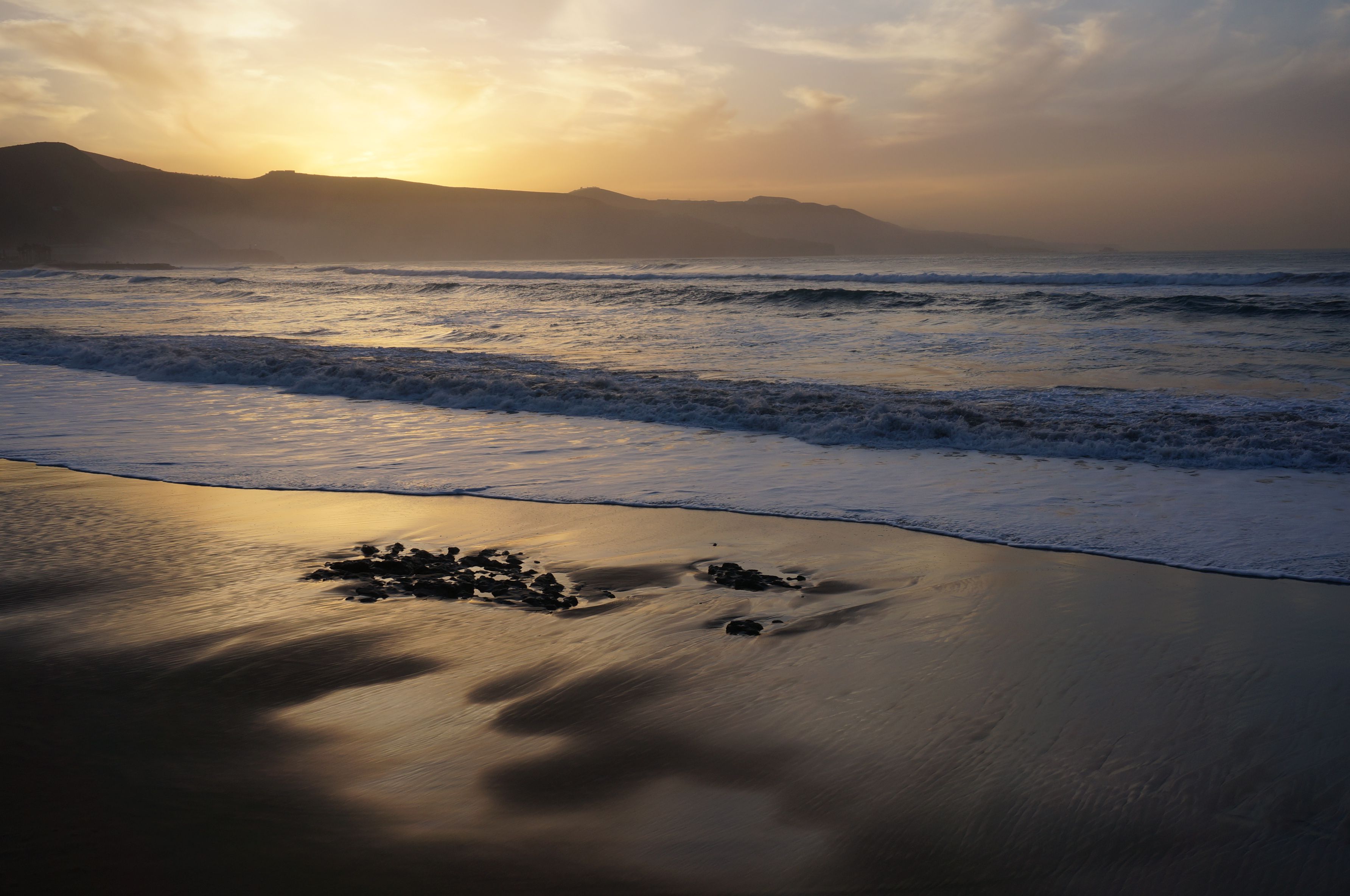 Gray Sand Beach during Sunset · Free Stock Photo