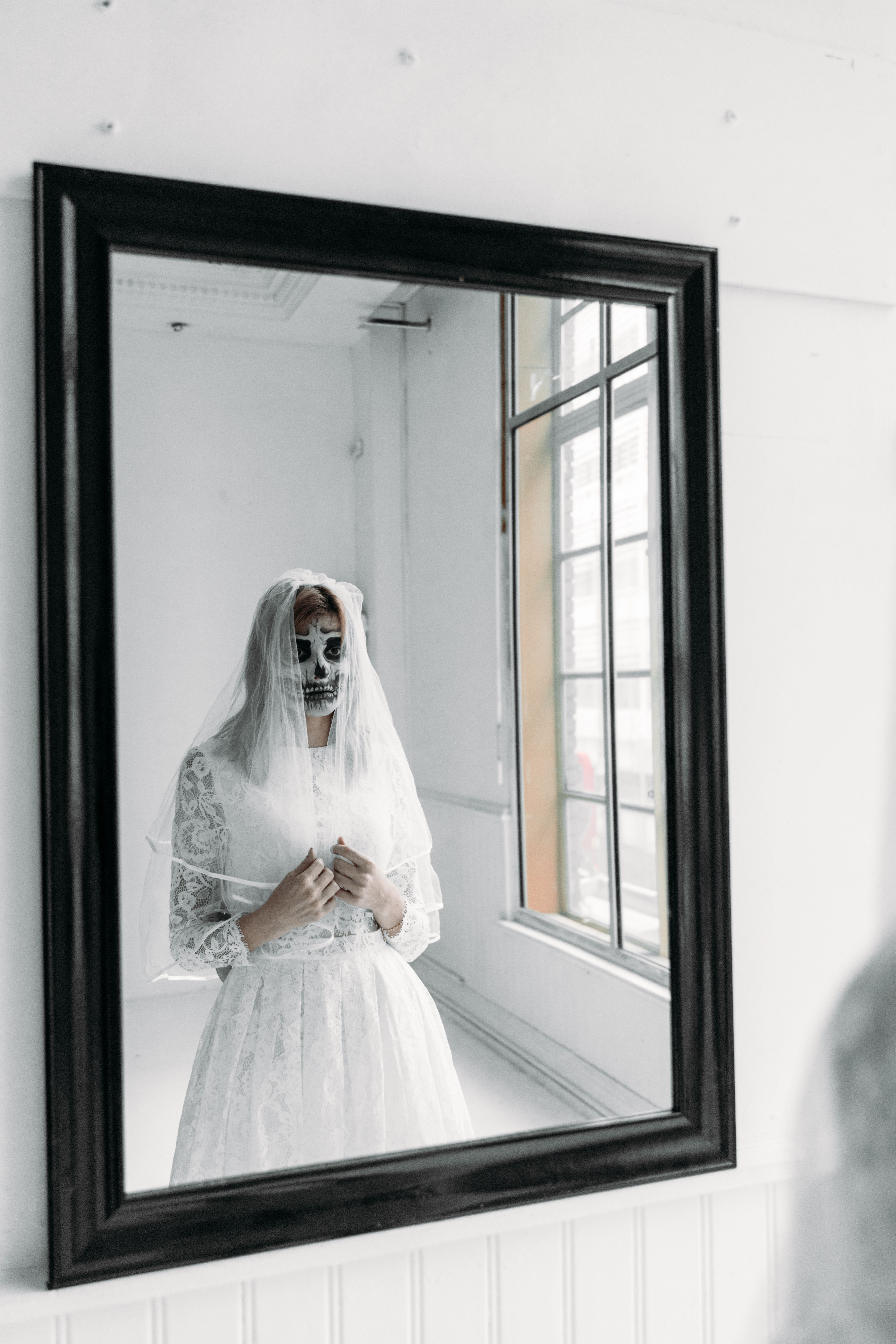 Bride And Groom With Scary Face Paints · Free Stock Photo