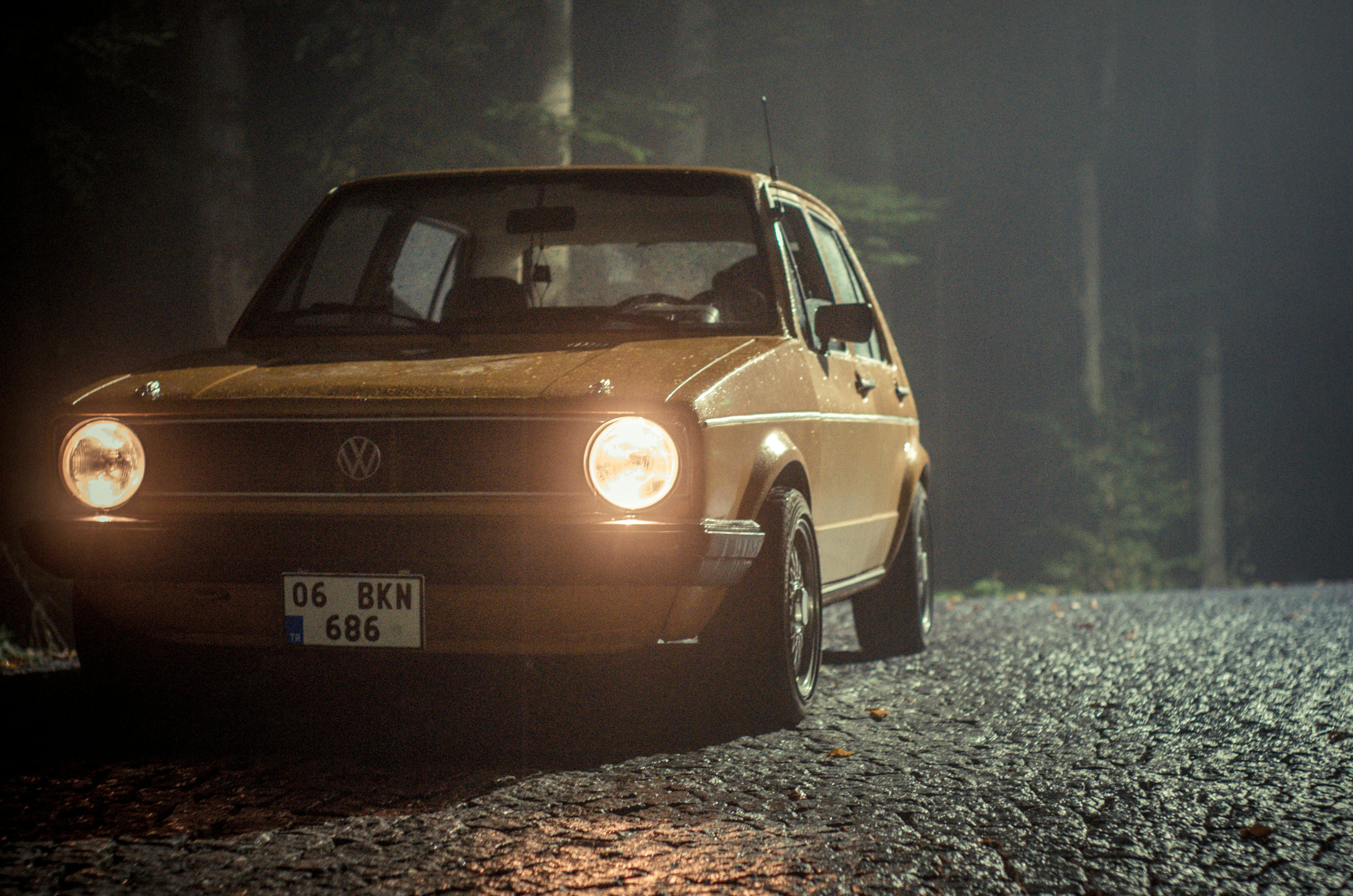 Yellow Volkswagen on the Road · Free Stock Photo