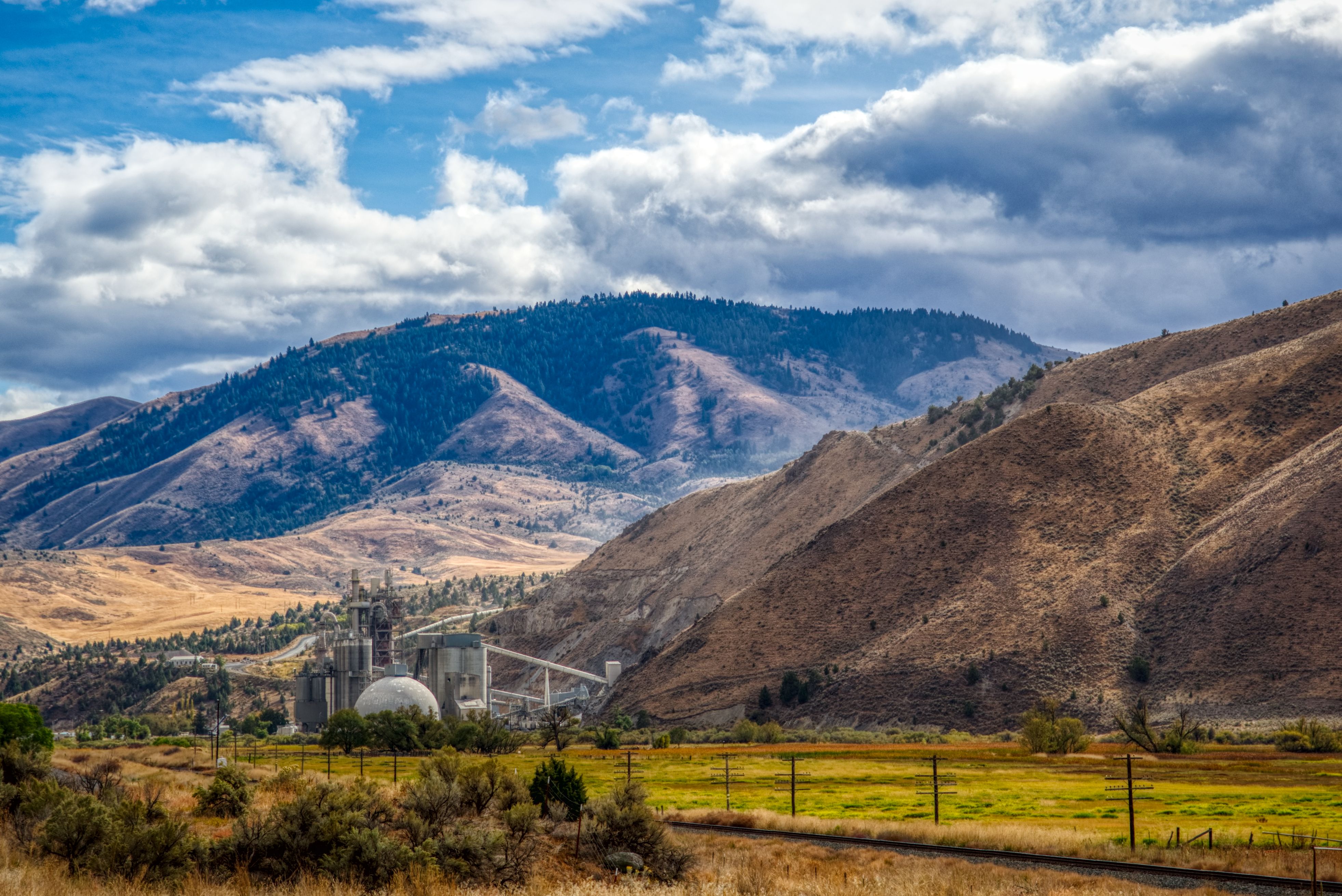 Rural Landscape with Factory · Free Stock Photo