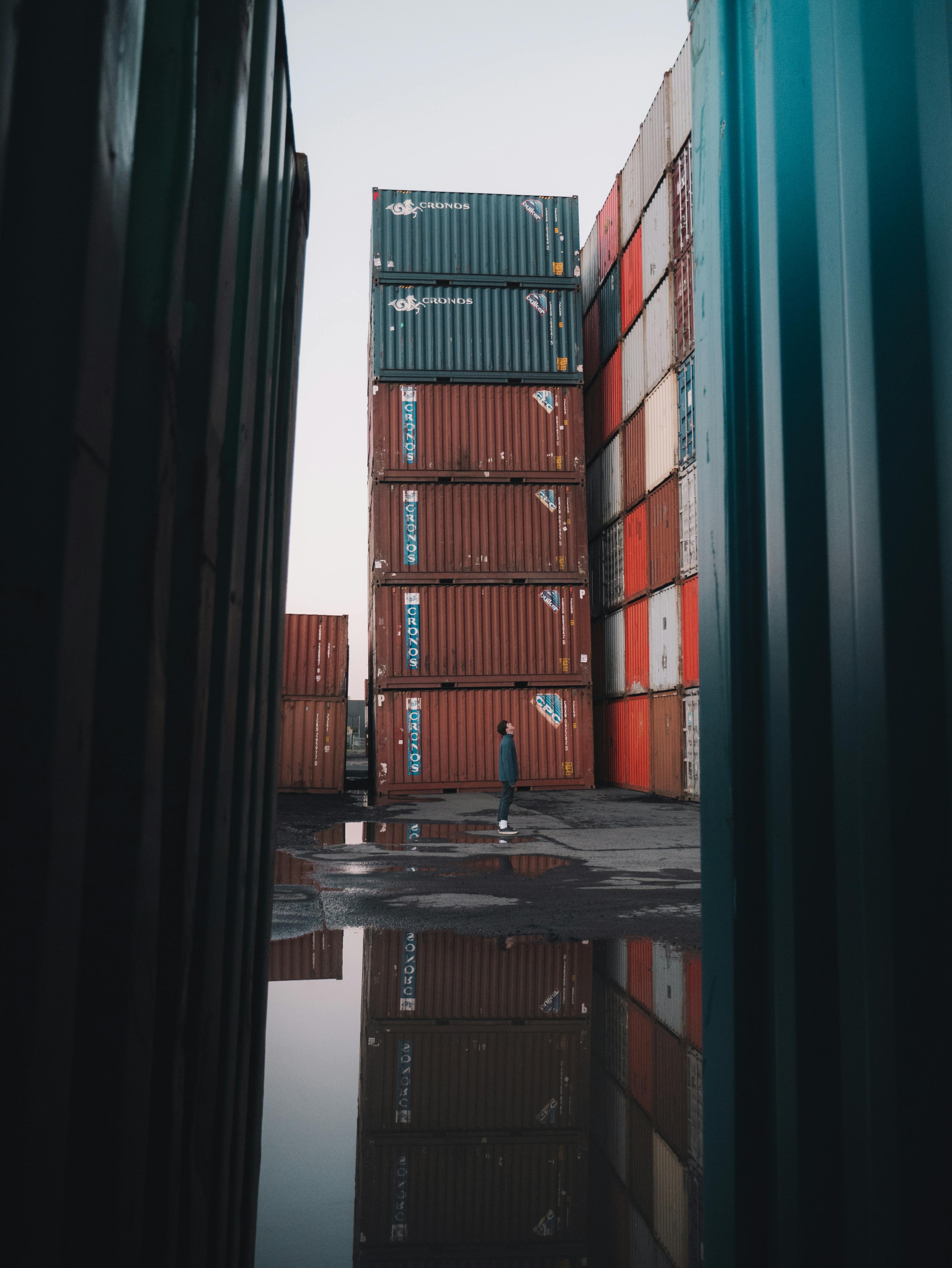 Stack of Shipping Containers · Free Stock Photo