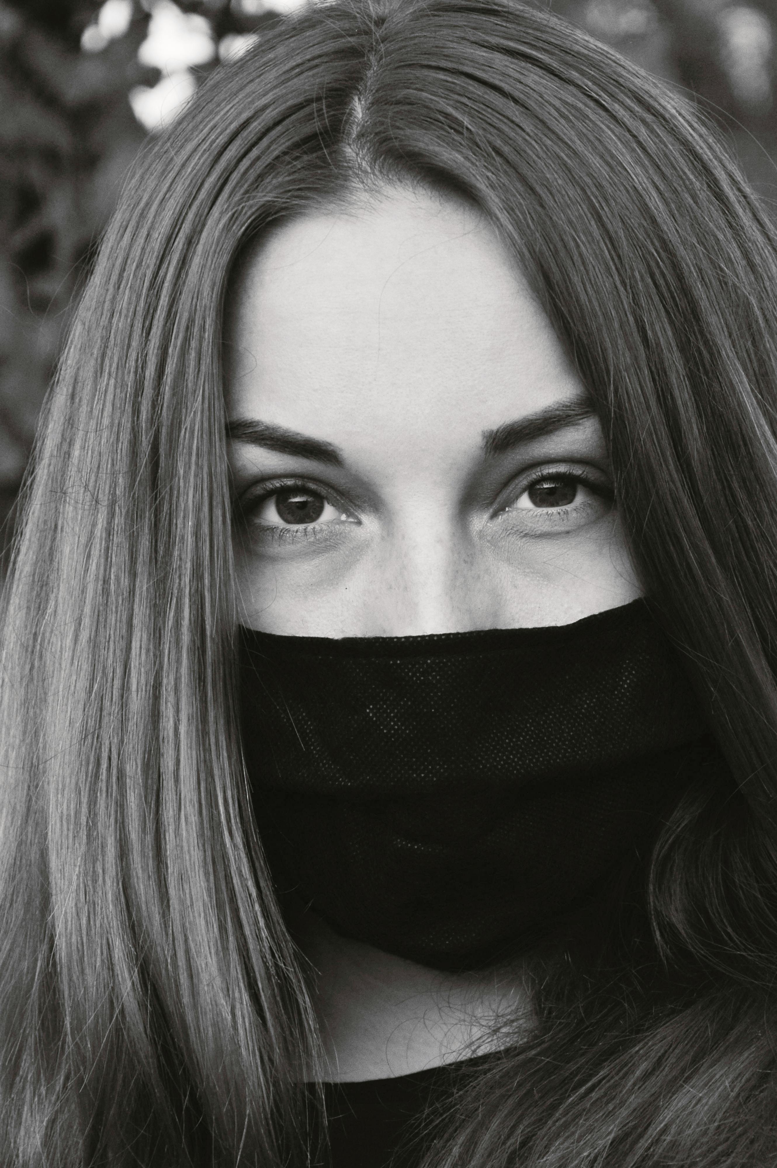 A Grayscale of a Woman with Bunny Ears · Free Stock Photo