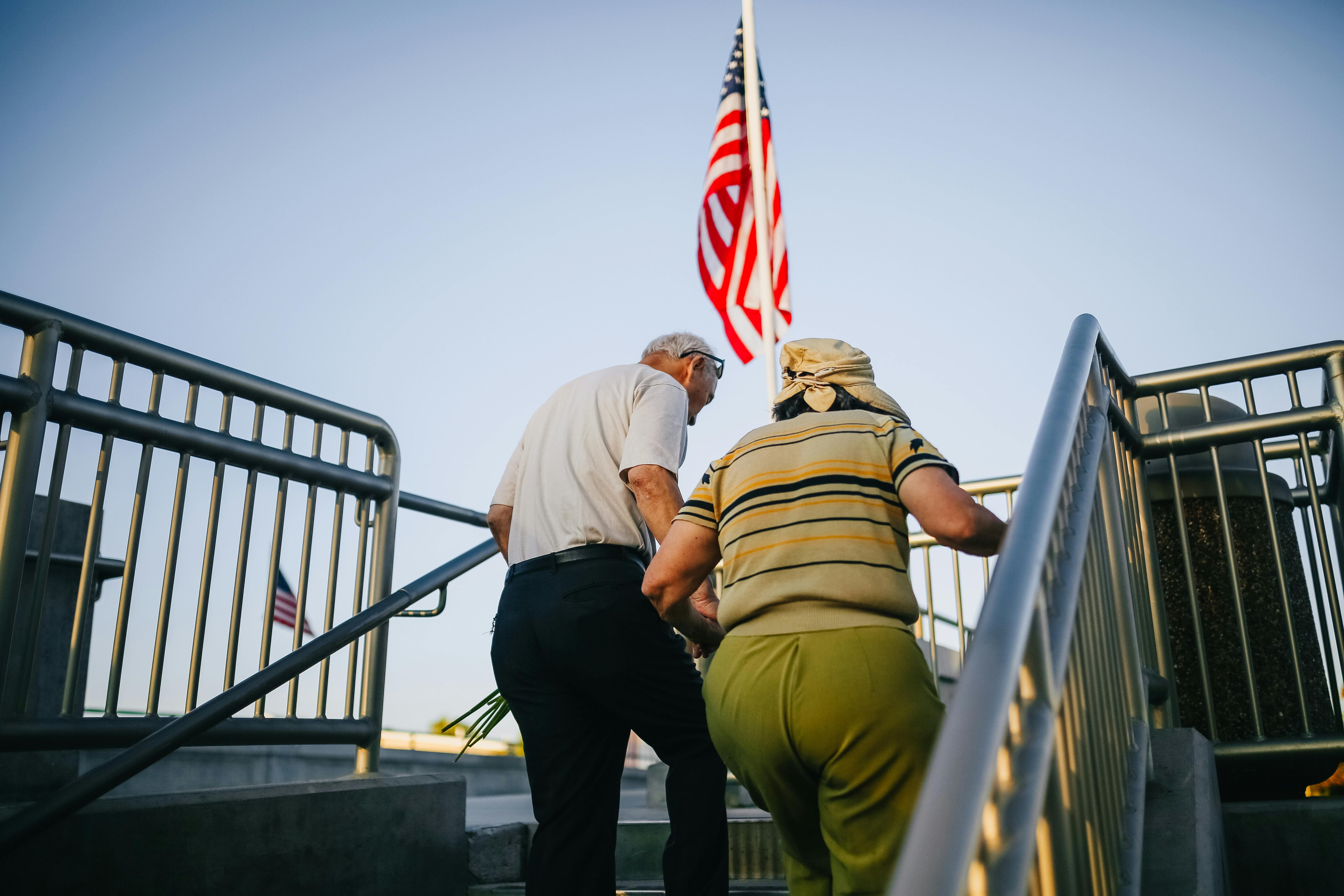Elderly People Slowly Going Up The Stairs · Free Stock Photo