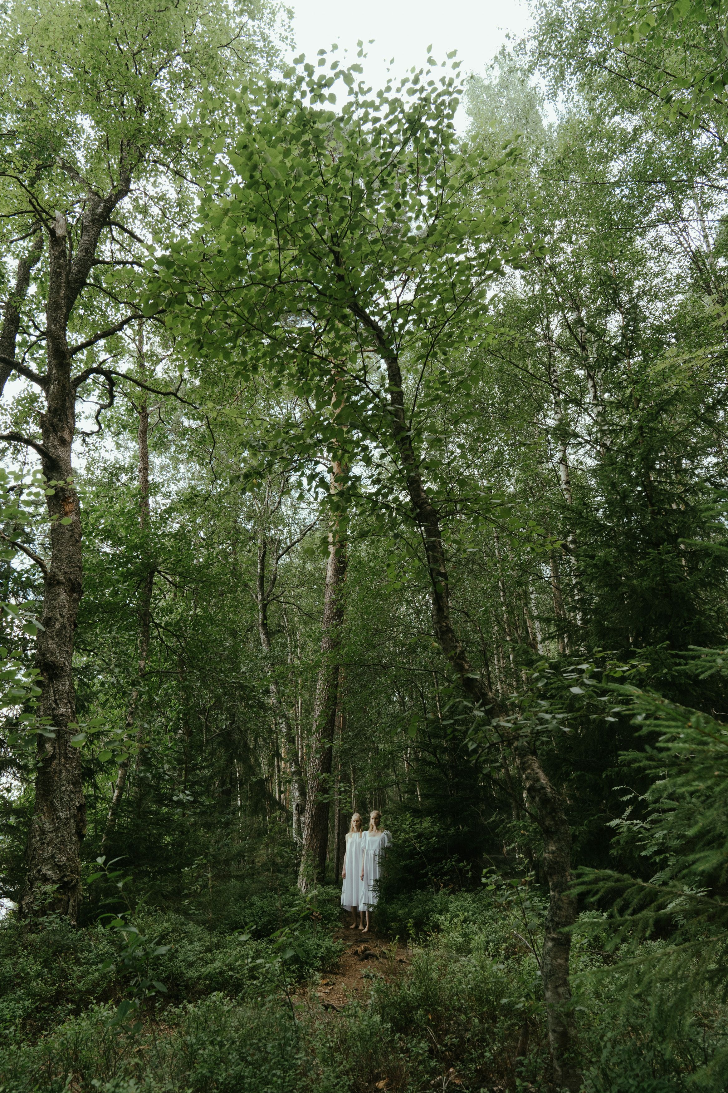Back View of Twin Sisters Standing Barefoot on Dock · Free Stock Photo