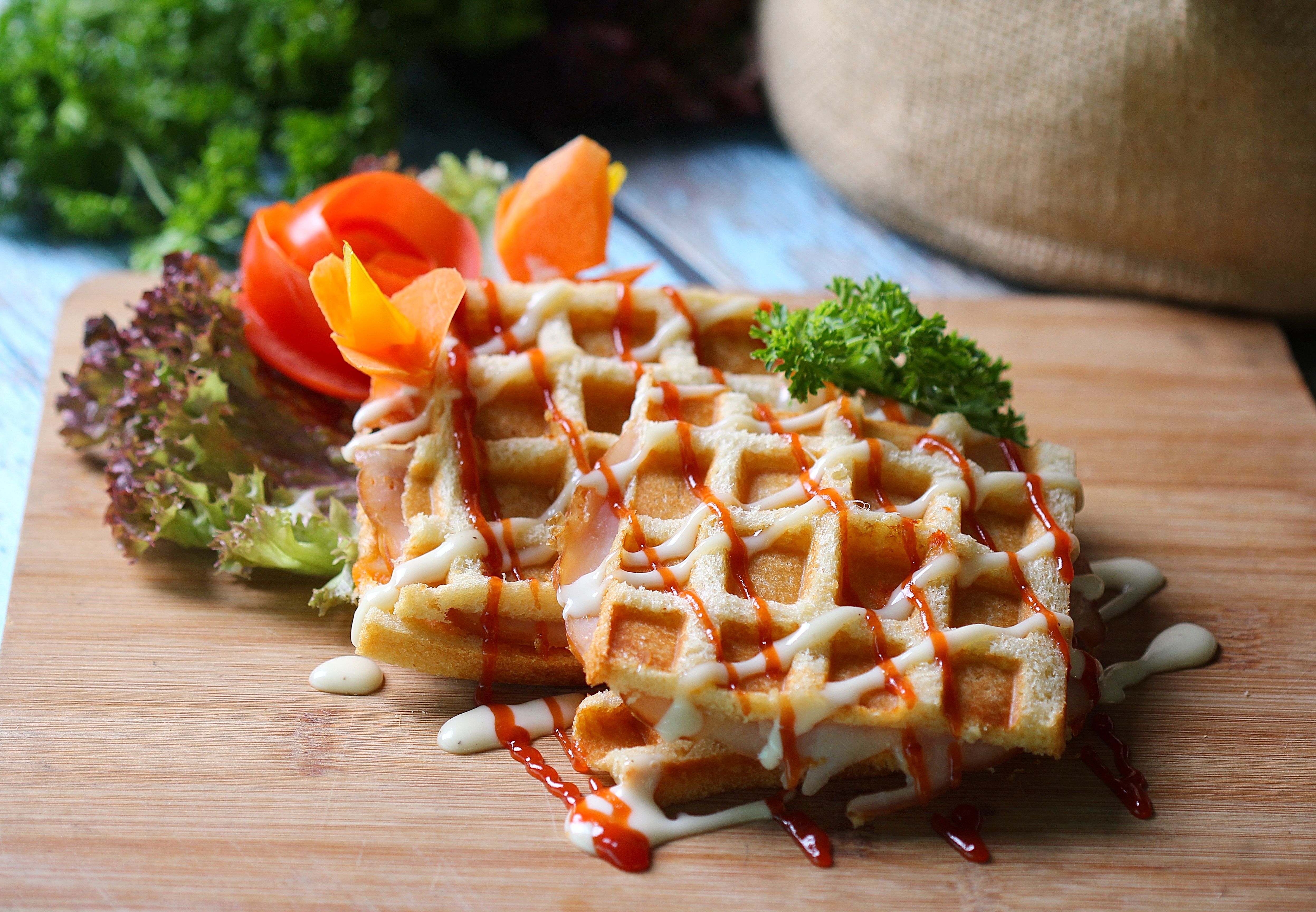 Savory Waffles with Meat · Free Stock Photo