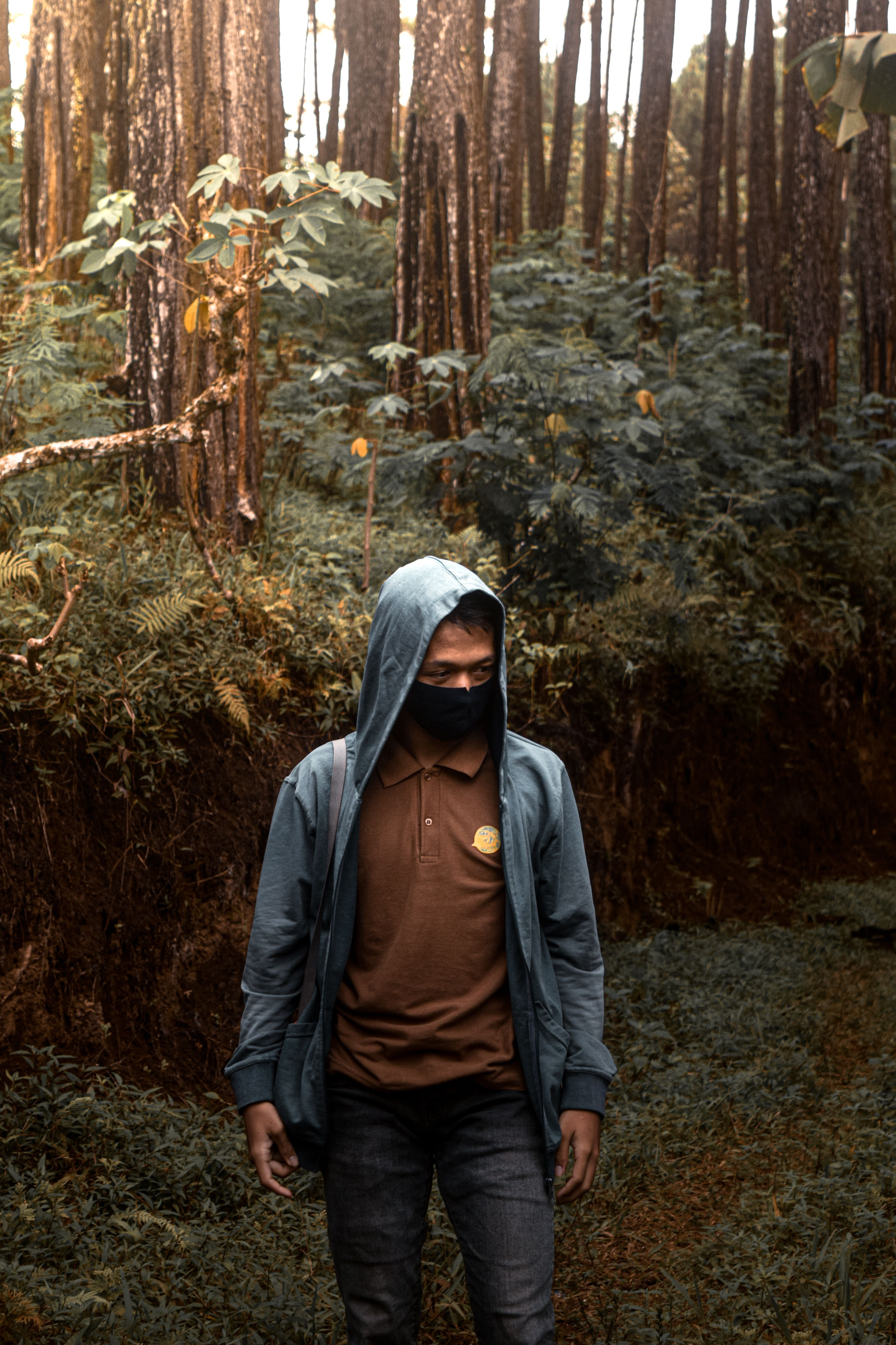 Man Wearing Black Jacket in the Woods · Free Stock Photo