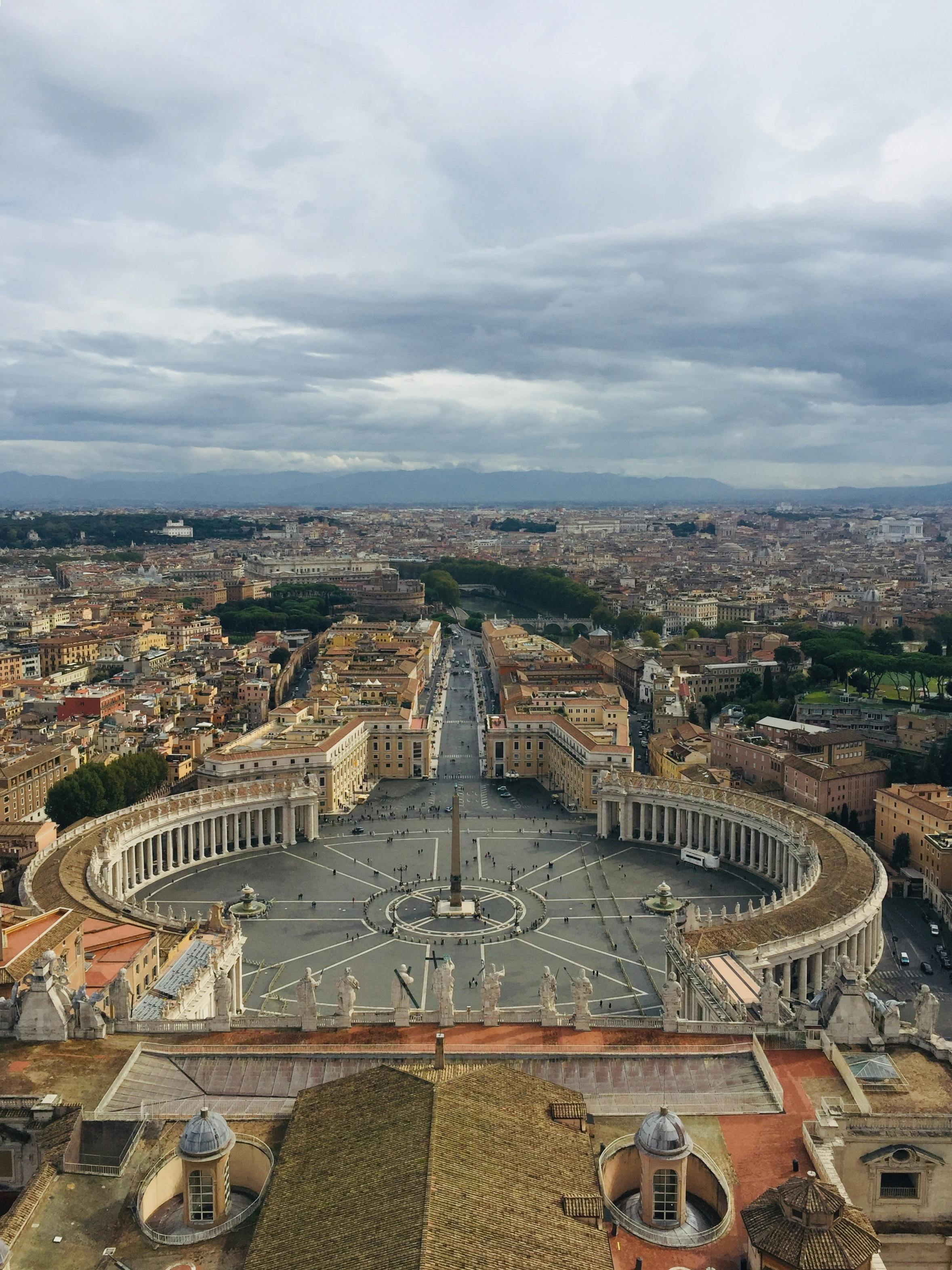 Aerial View of St. Peters Square, Vatican City, Rome, Italy · Free ...