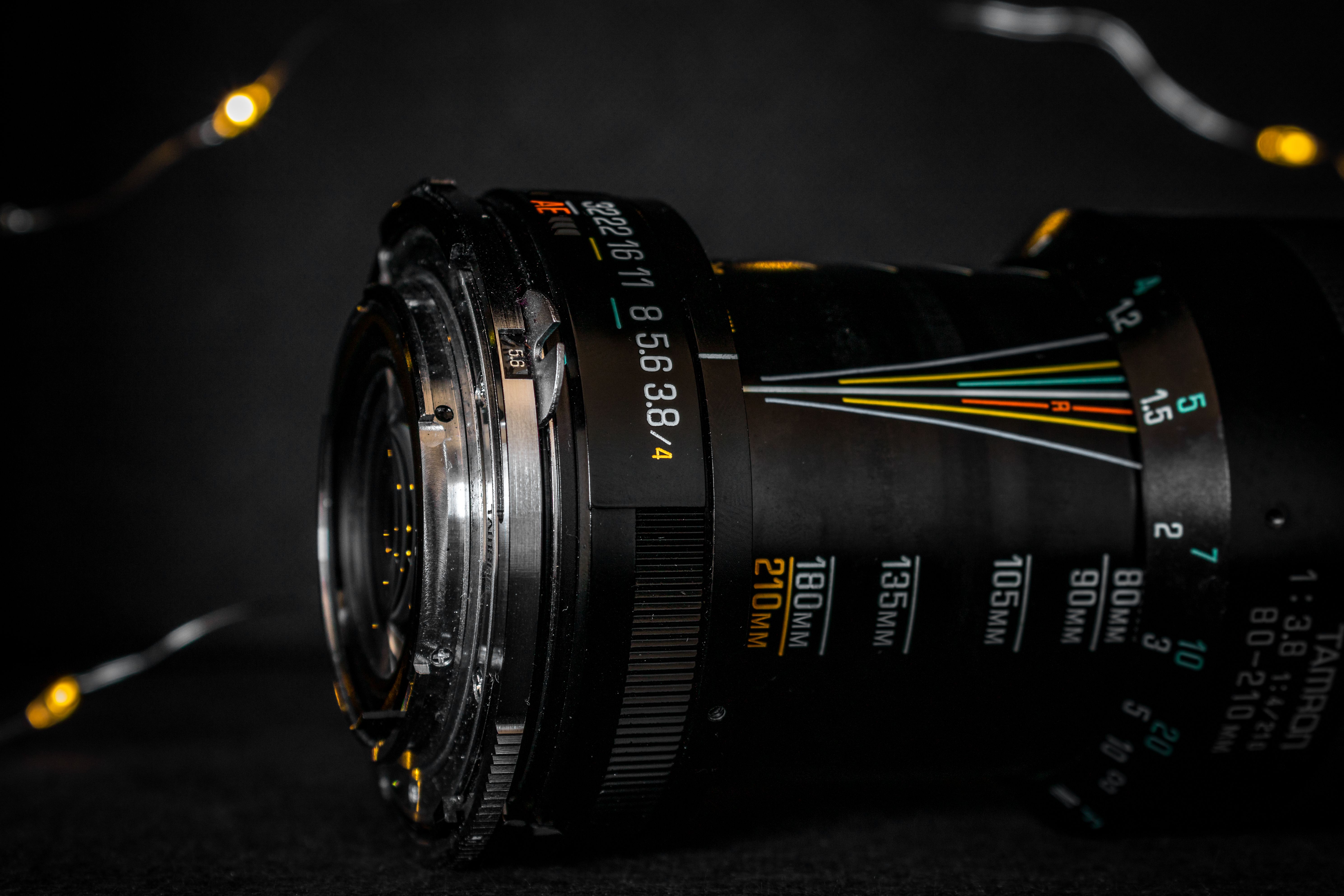 Camera Lens with Stainless Steel Detail · Free Stock Photo
