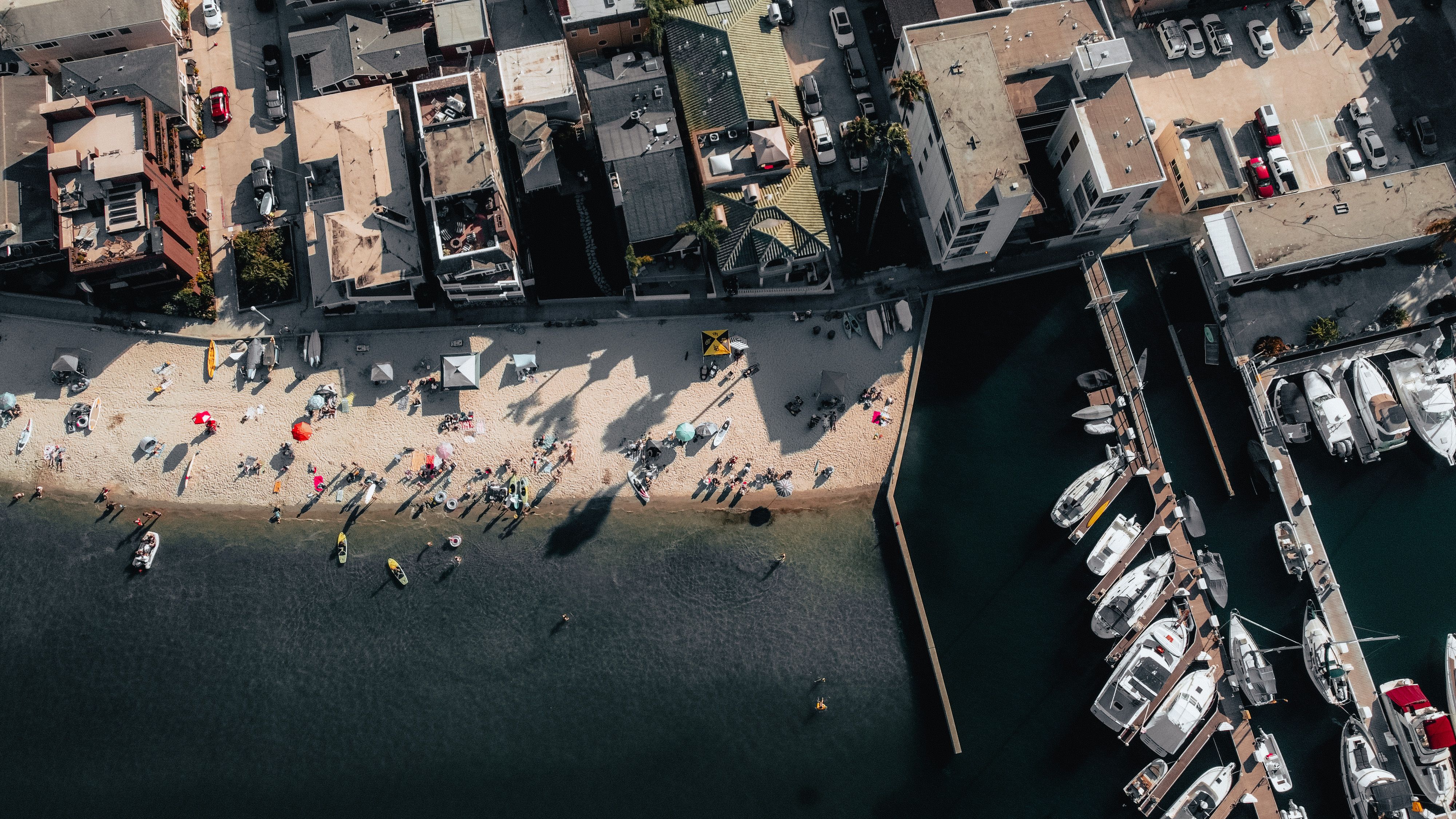 Aerial View of Dock Near a Buildings · Free Stock Photo