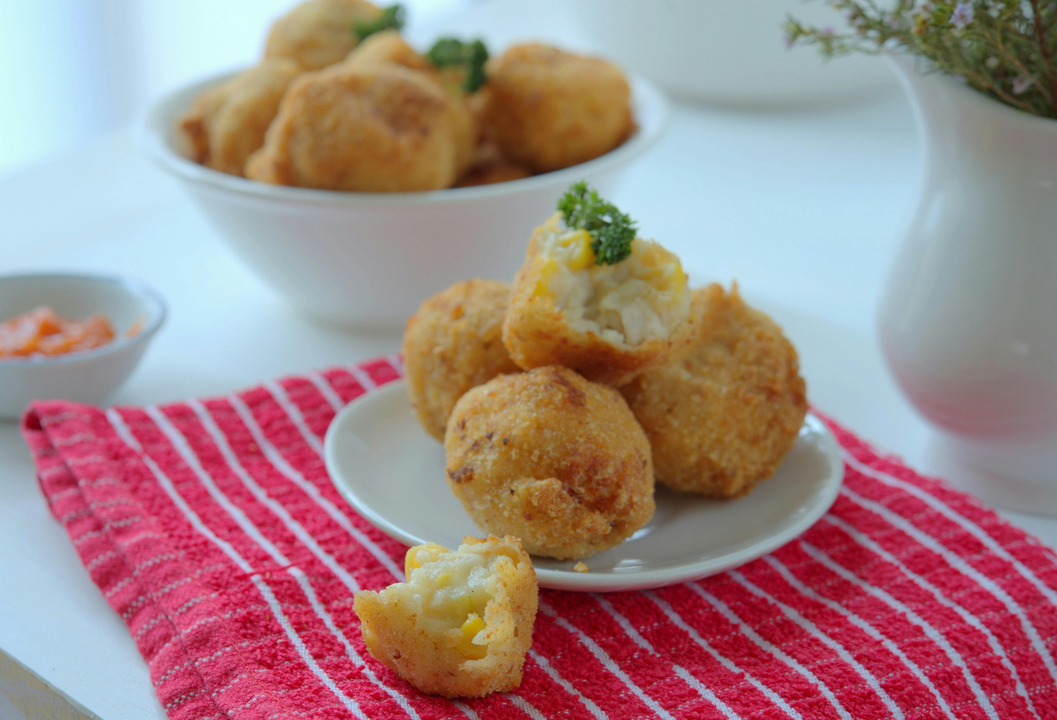 Fried Ball Shaped Food on White Saucer · Free Stock Photo