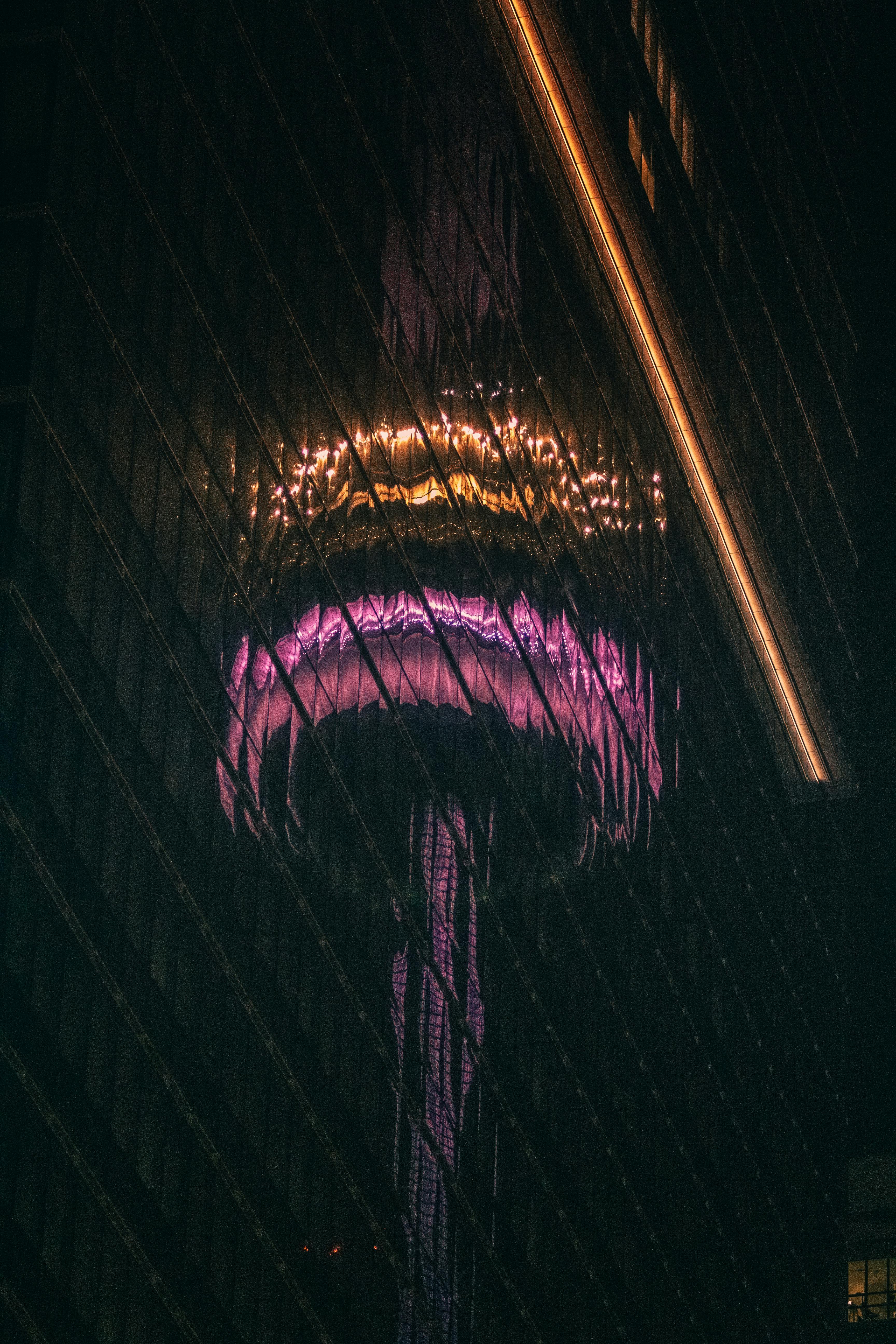 Purple and Yellow Reflections of Lights · Free Stock Photo