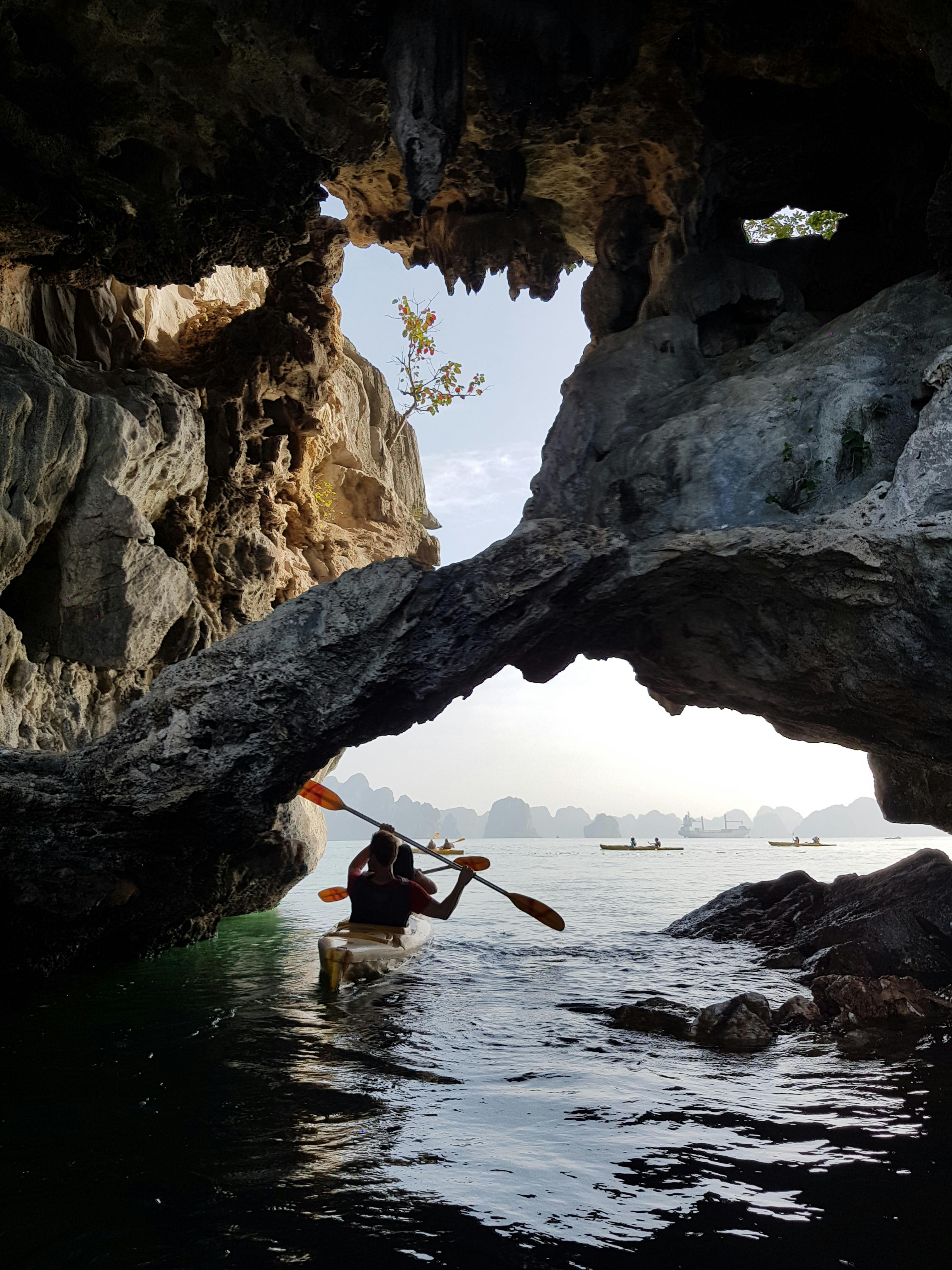 Kayaking in Cave · Free Stock Photo
