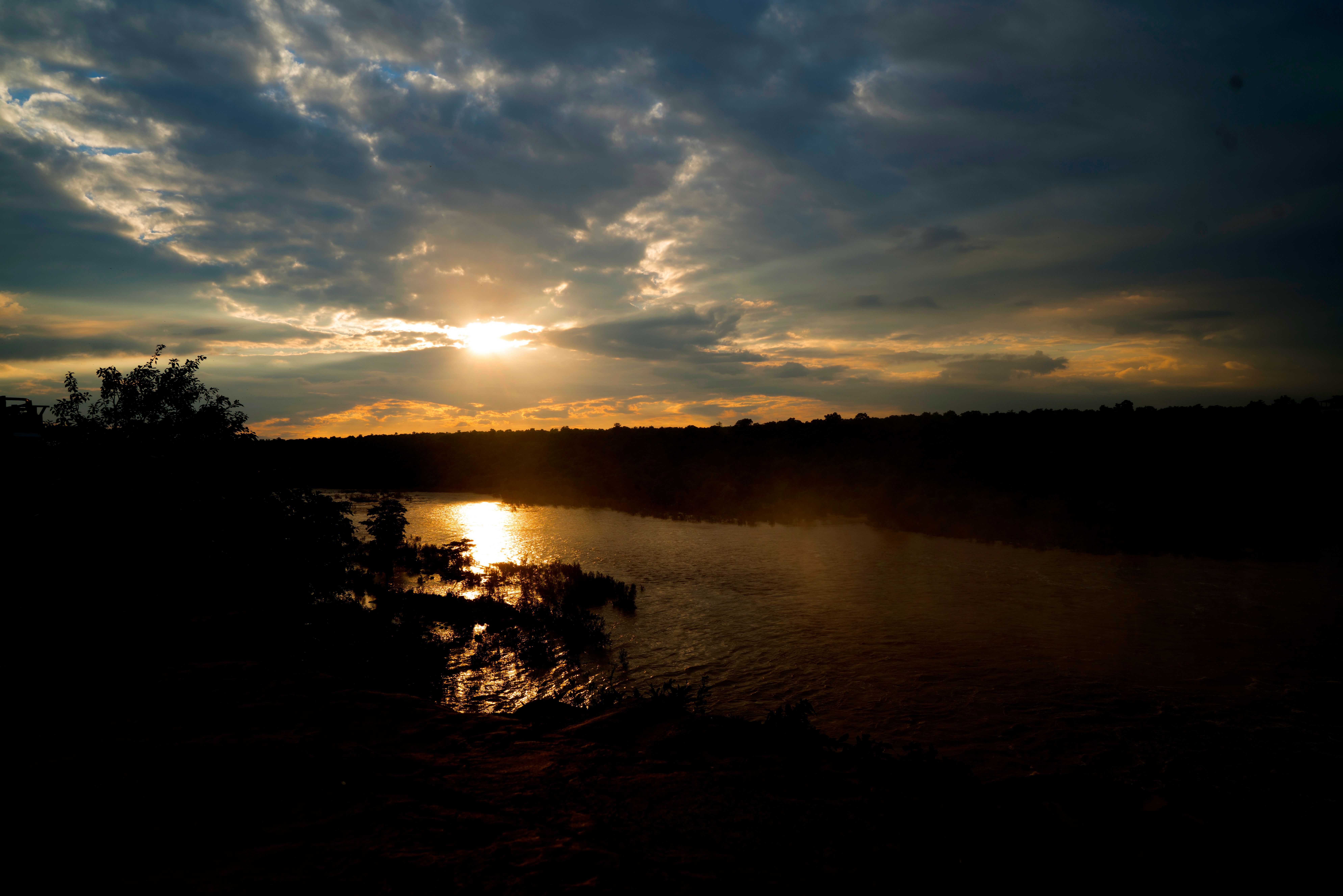 Free stock photo of gold water, ray of sunshine, sunset river