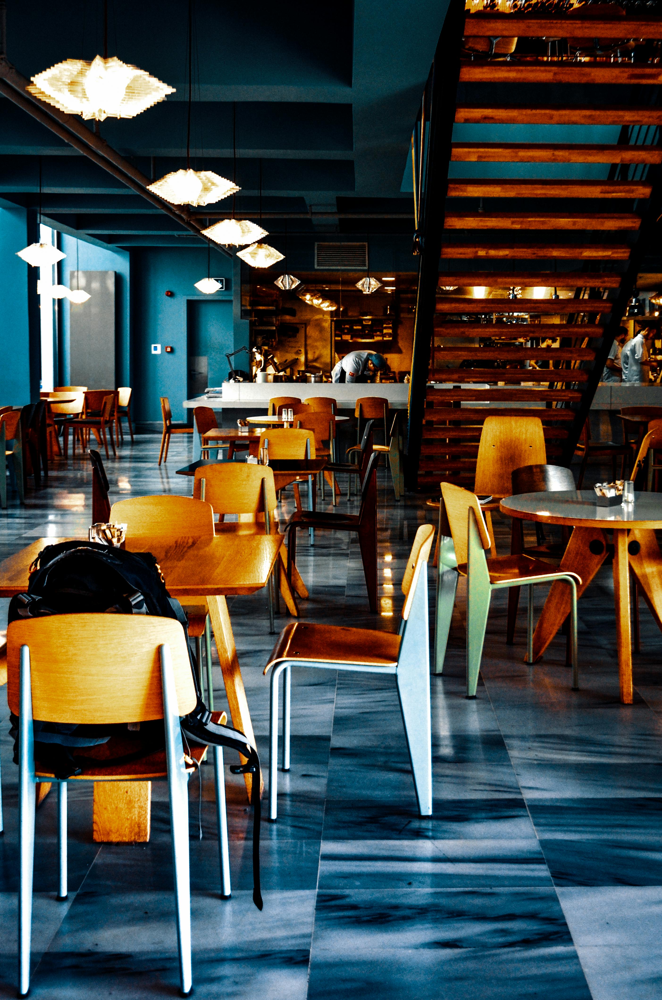 Interior of modern cafe with big window · Free Stock Photo